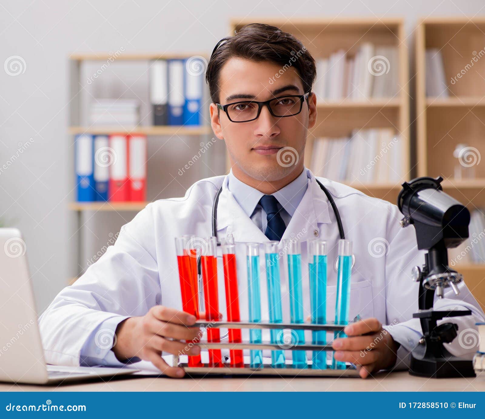 Man Doctor Working in the Lab Stock Photo - Image of male, equipment ...