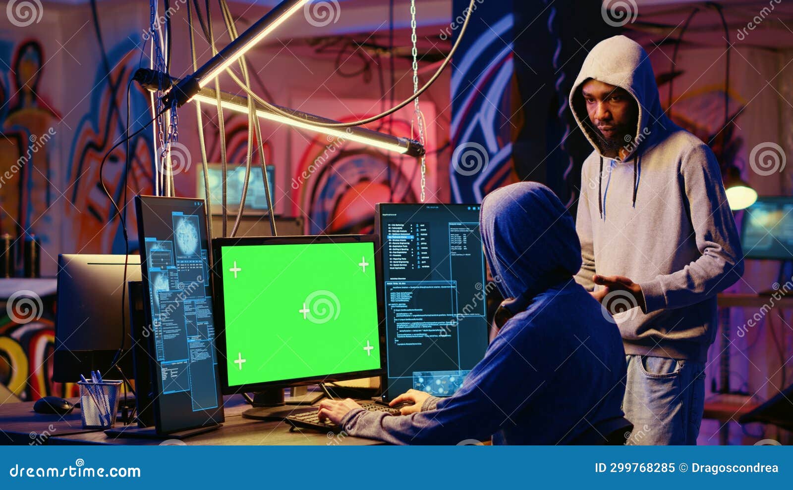 Man Does Financial Theft with Mockup PC Stock Image - Image of criminal ...