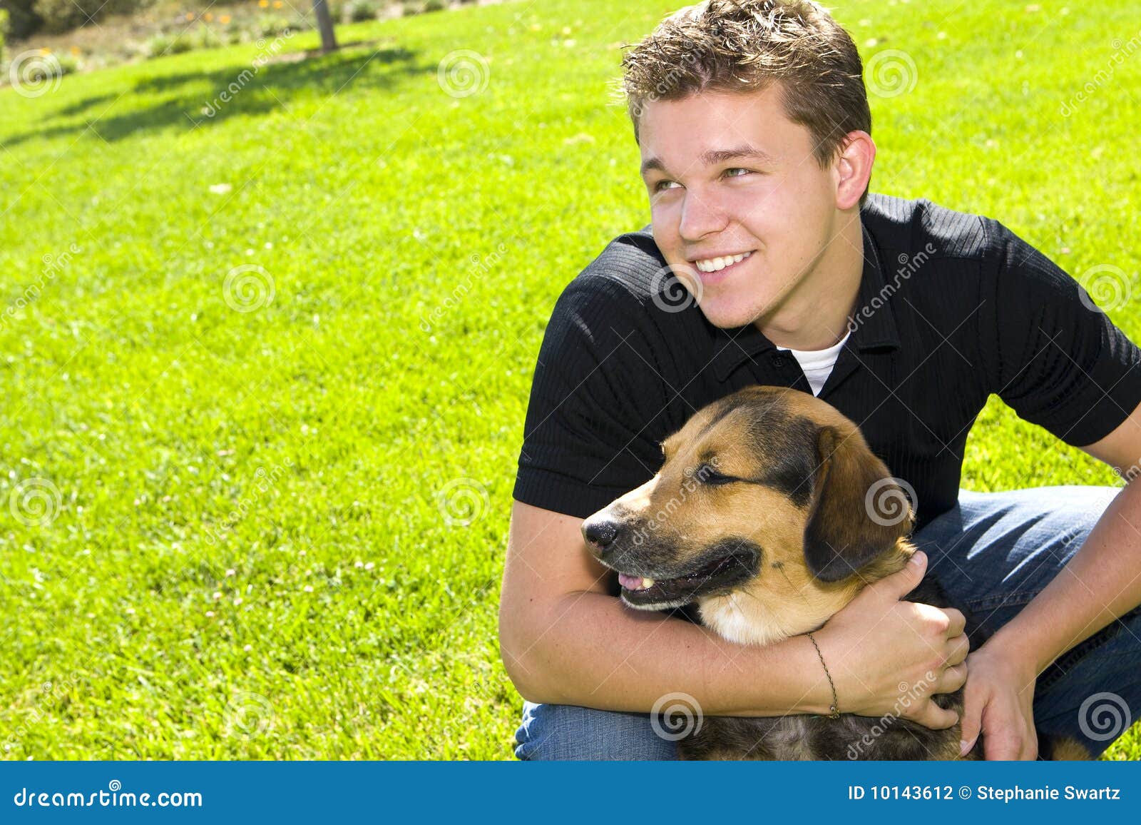 Man and dog stock photo. Image of cute, adult, embracing - 10143612