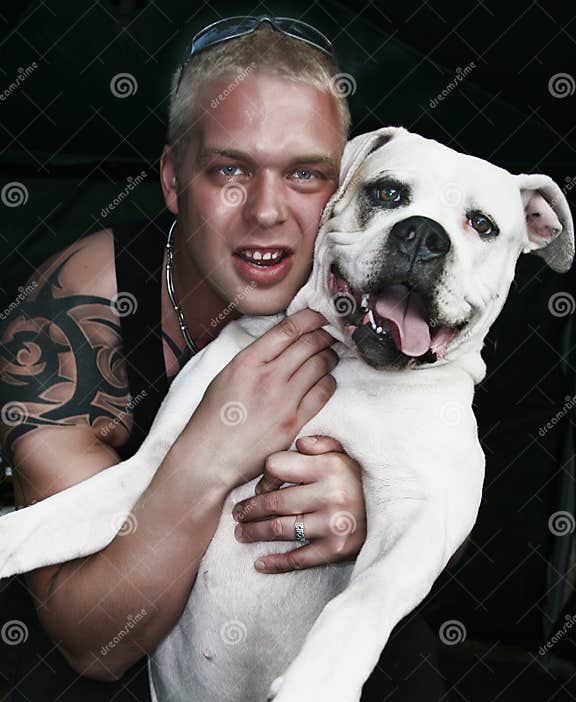 Man with dog stock photo. Image of caring, friendship - 10848326
