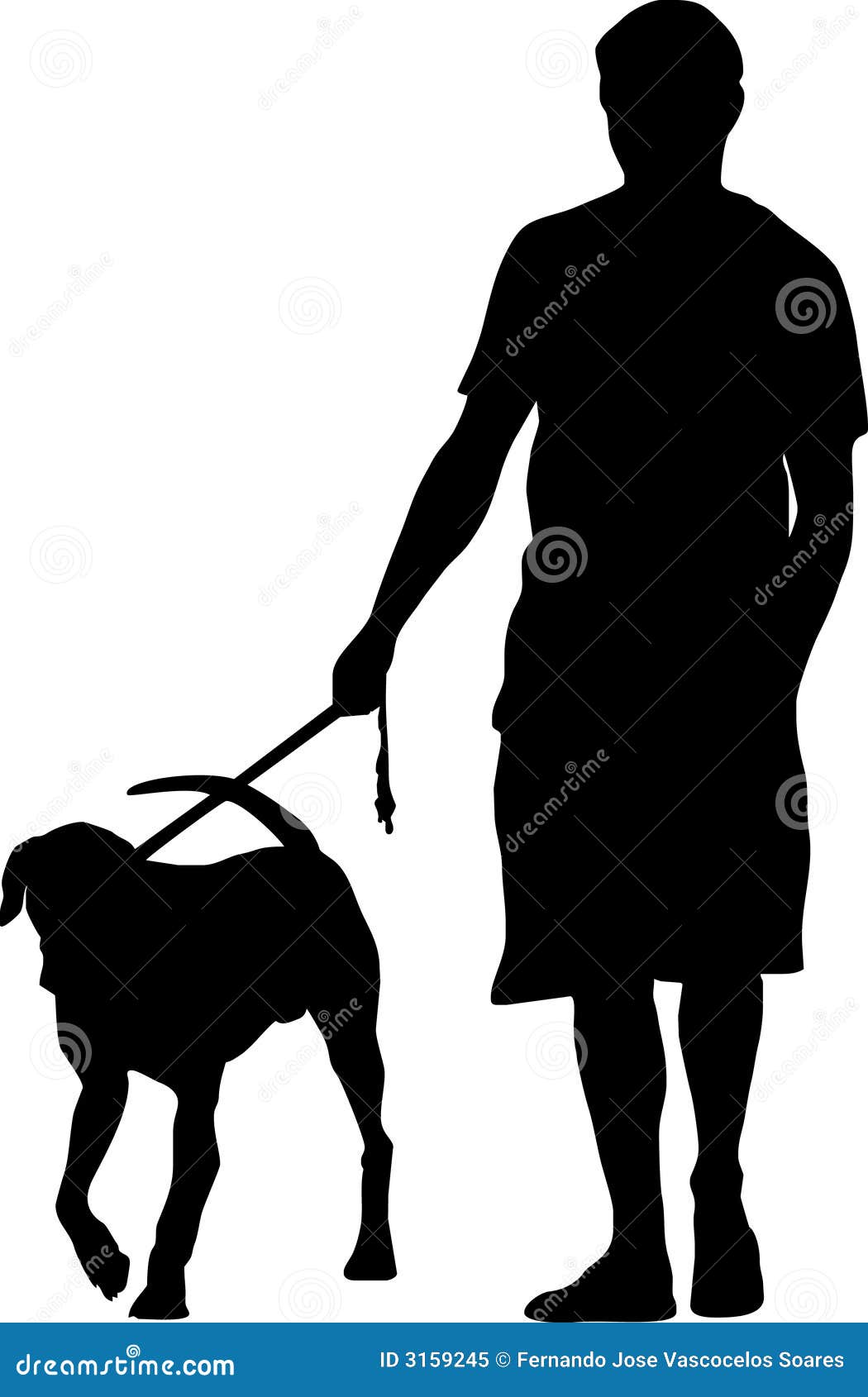 Man and dog stock vector. Illustration of adult, clipart - 3159245