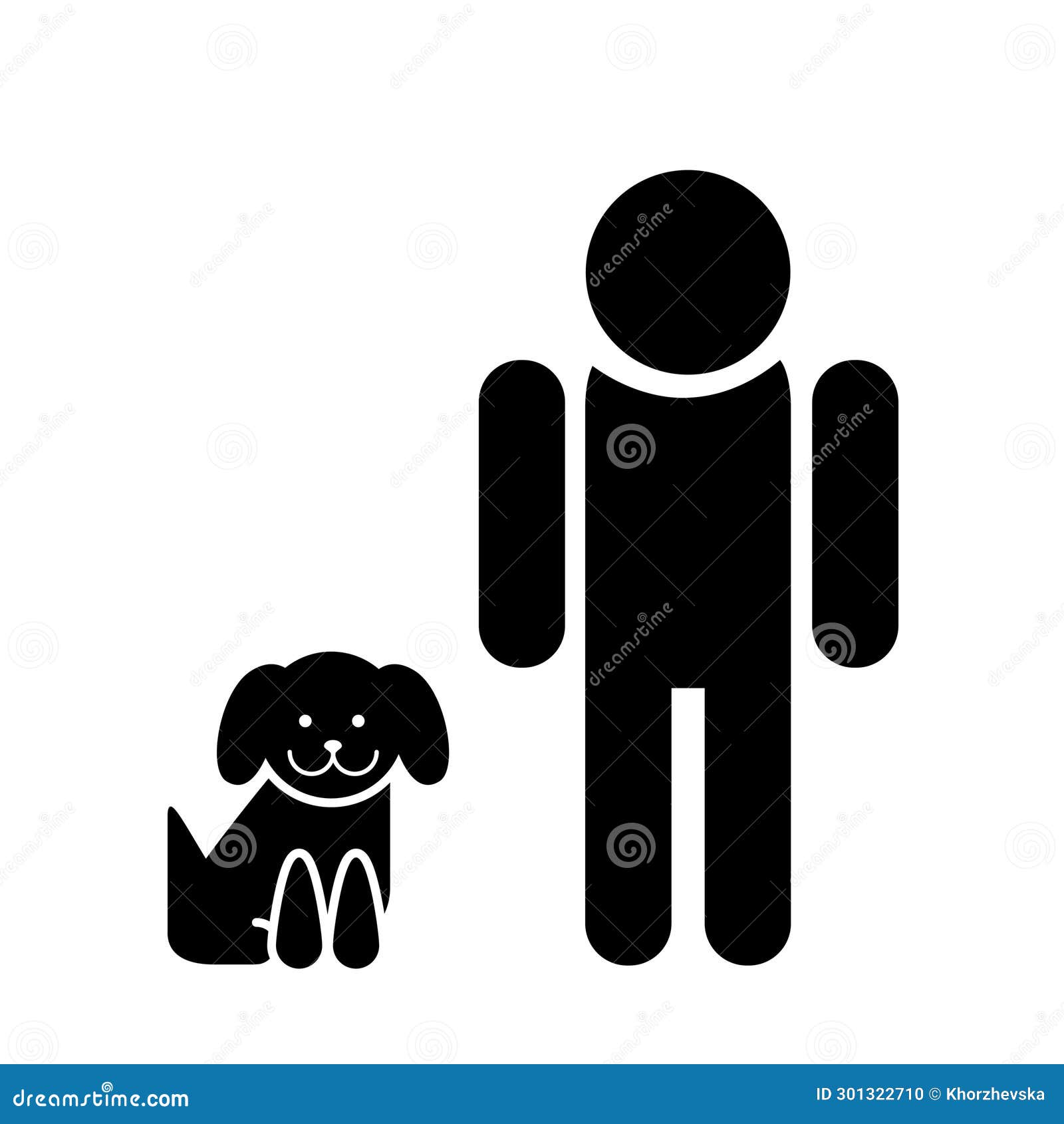 Man with Dog Icon, Concept, Contemporary Design, Vector Stock Vector ...