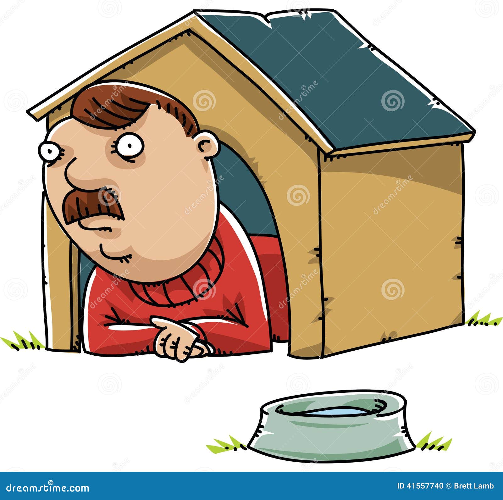Man in the Doghouse stock illustration. Illustration of stereotypical ...