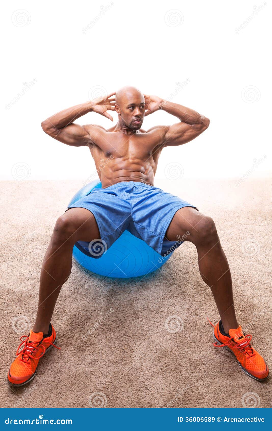 Man Doing Ab Crunches stock image. Image of crunches - 36006589