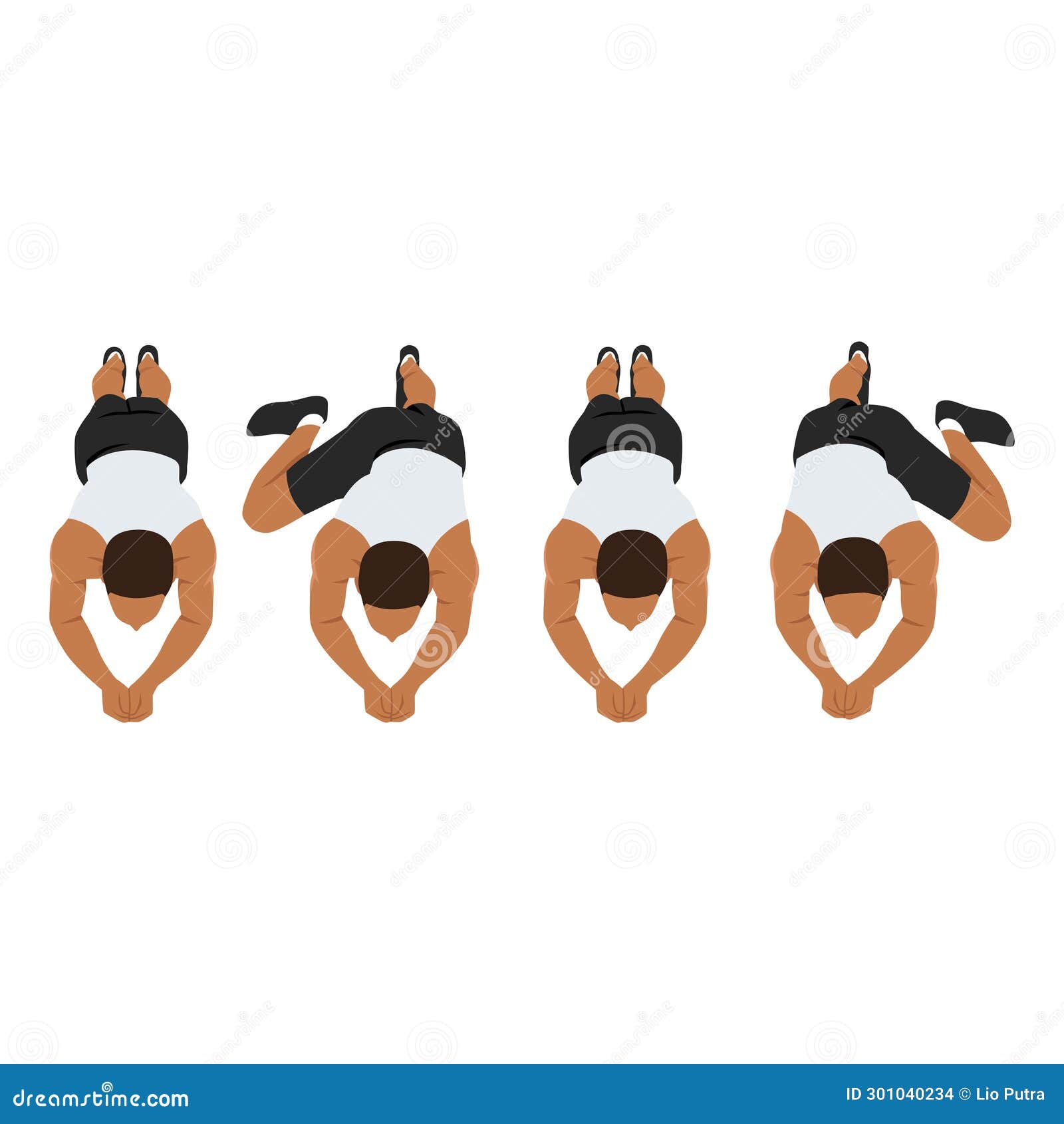 Man Doing Abdominal Exercise Position Introduction With Plank Knee To ...