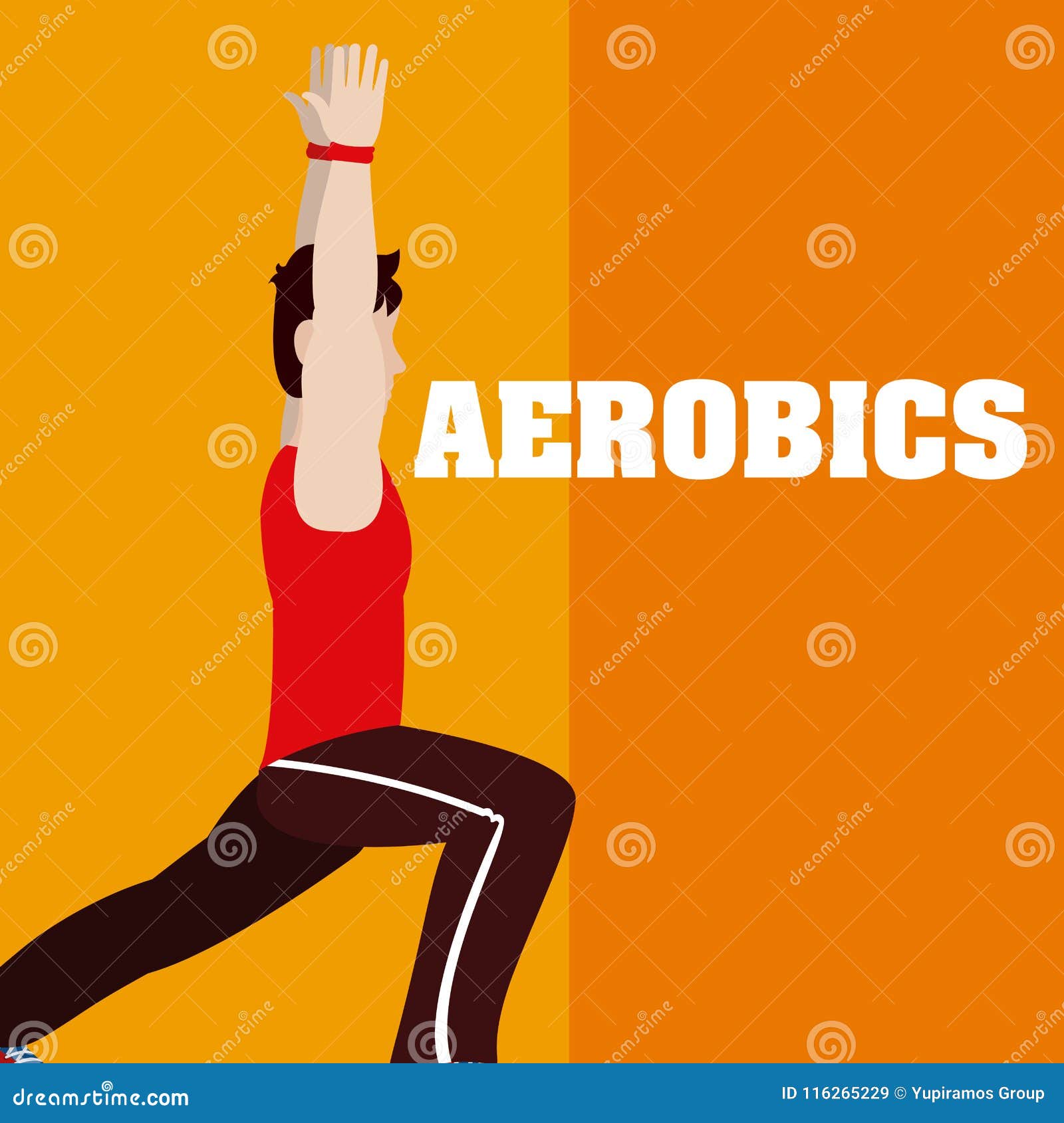 Man doing aerobics stock vector. Illustration of athletic - 116265229