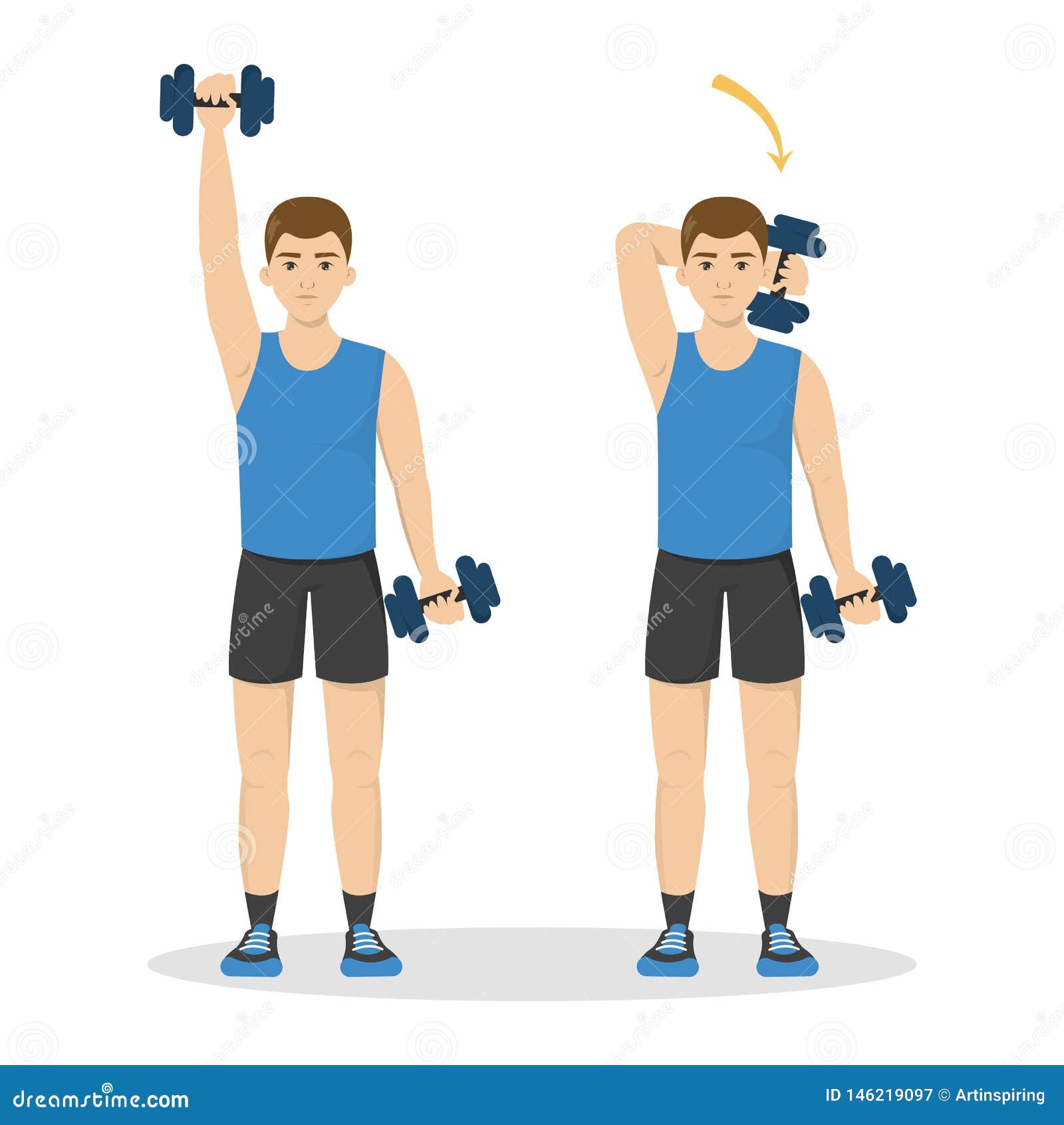 Man Doing Arm Workout. Idea of Healthy and Active Lifestyle Stock ...