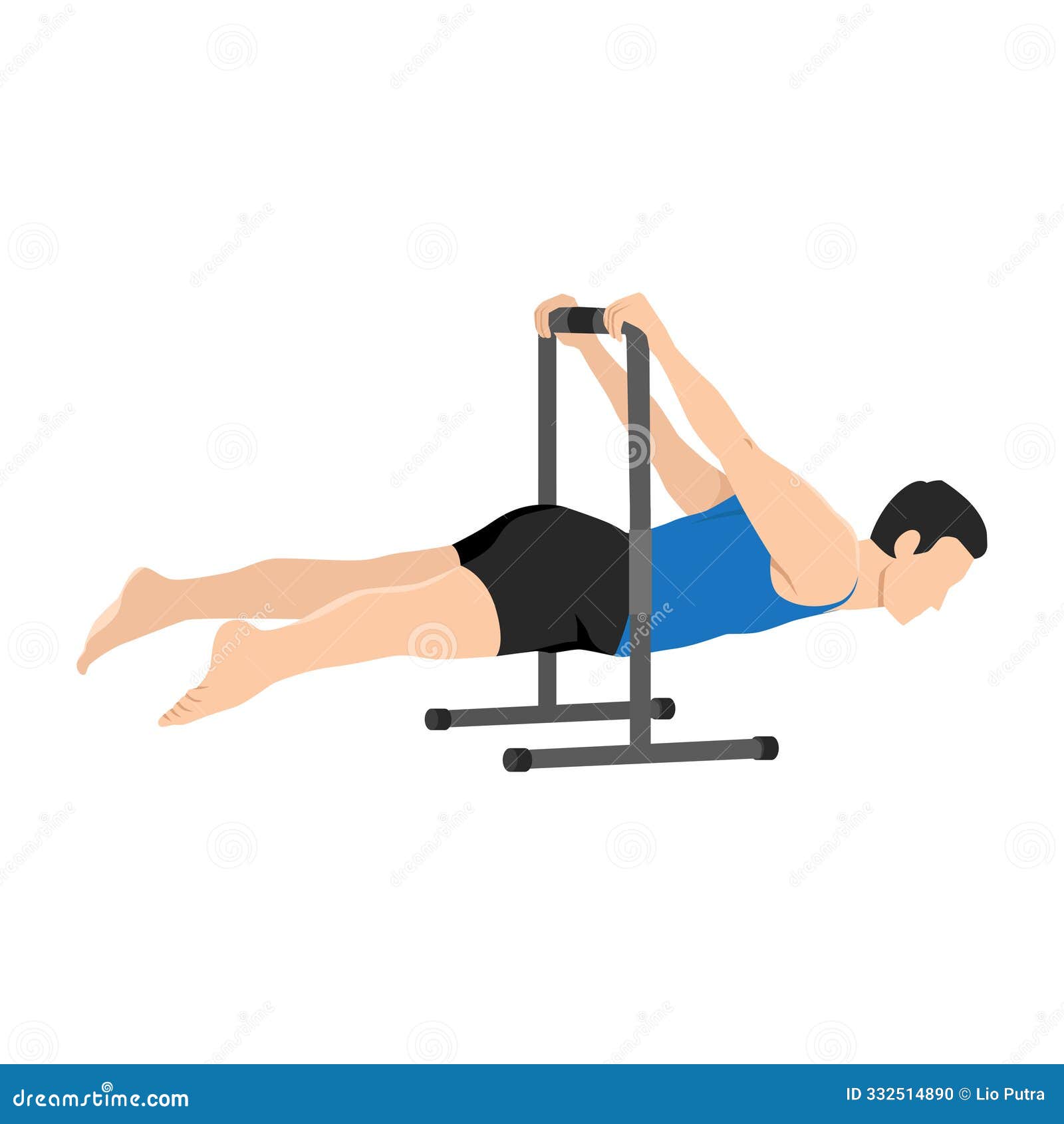Pull-ups Calisthenics Bodyweight Exercise Cartoon Vector ...