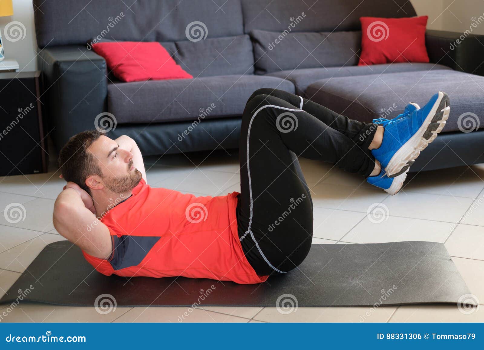 Man Doing Body Exercises and Working Out Stock Photo - Image of effort ...