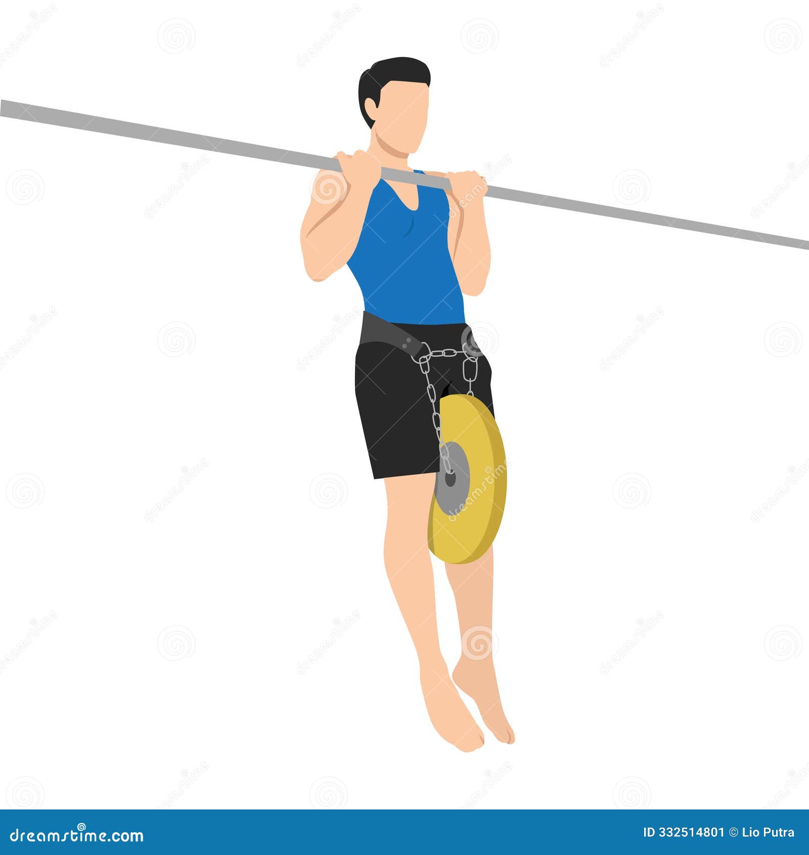 Pull-ups Calisthenics Bodyweight Exercise Cartoon Vector ...