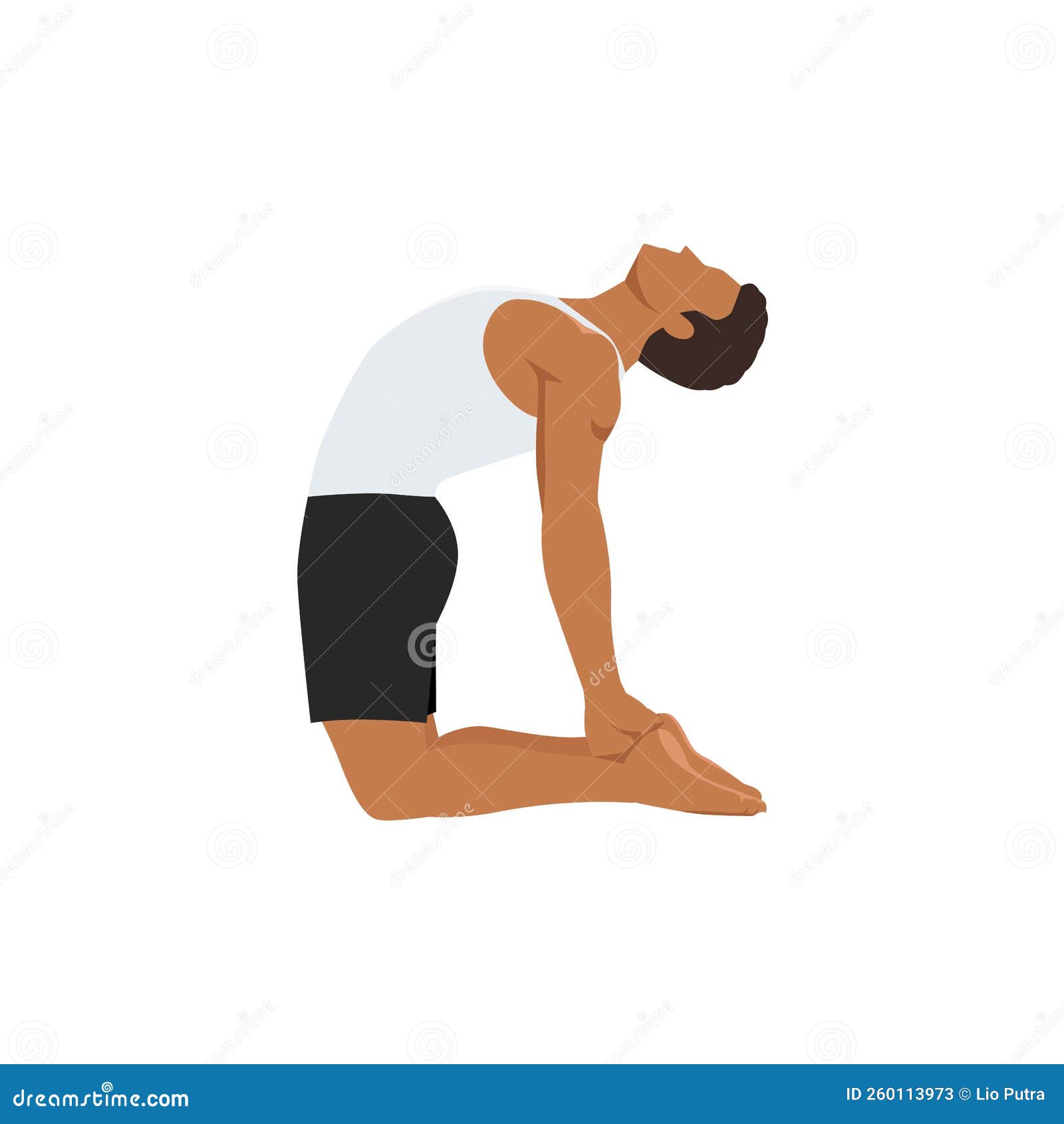 Camel Pose Advanced Variations Yoga Asanas Set Vector Illustration ...