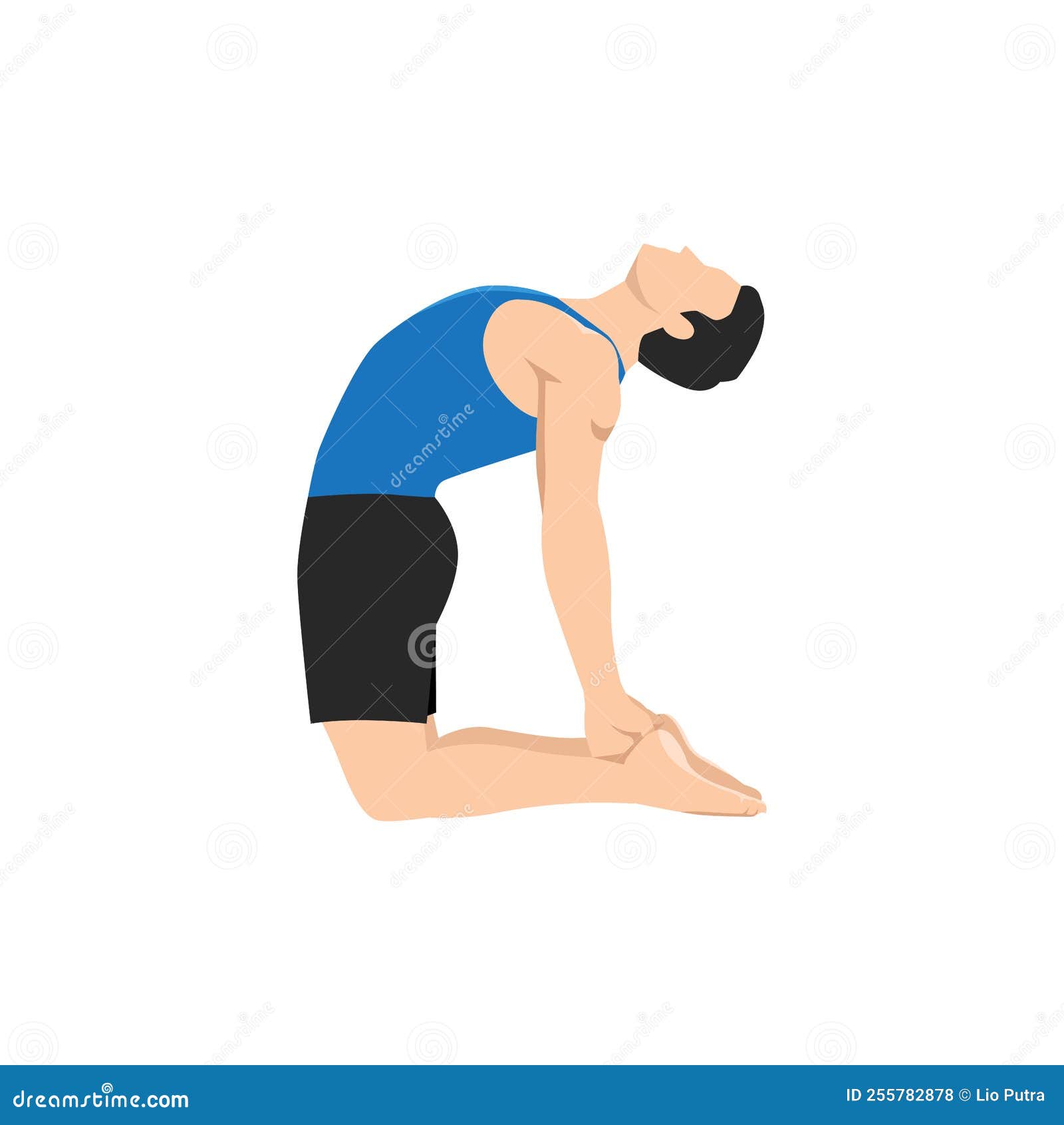 Camel Pose (Ushtrasana) Asana. Vector Illustrated Poster Template With ...