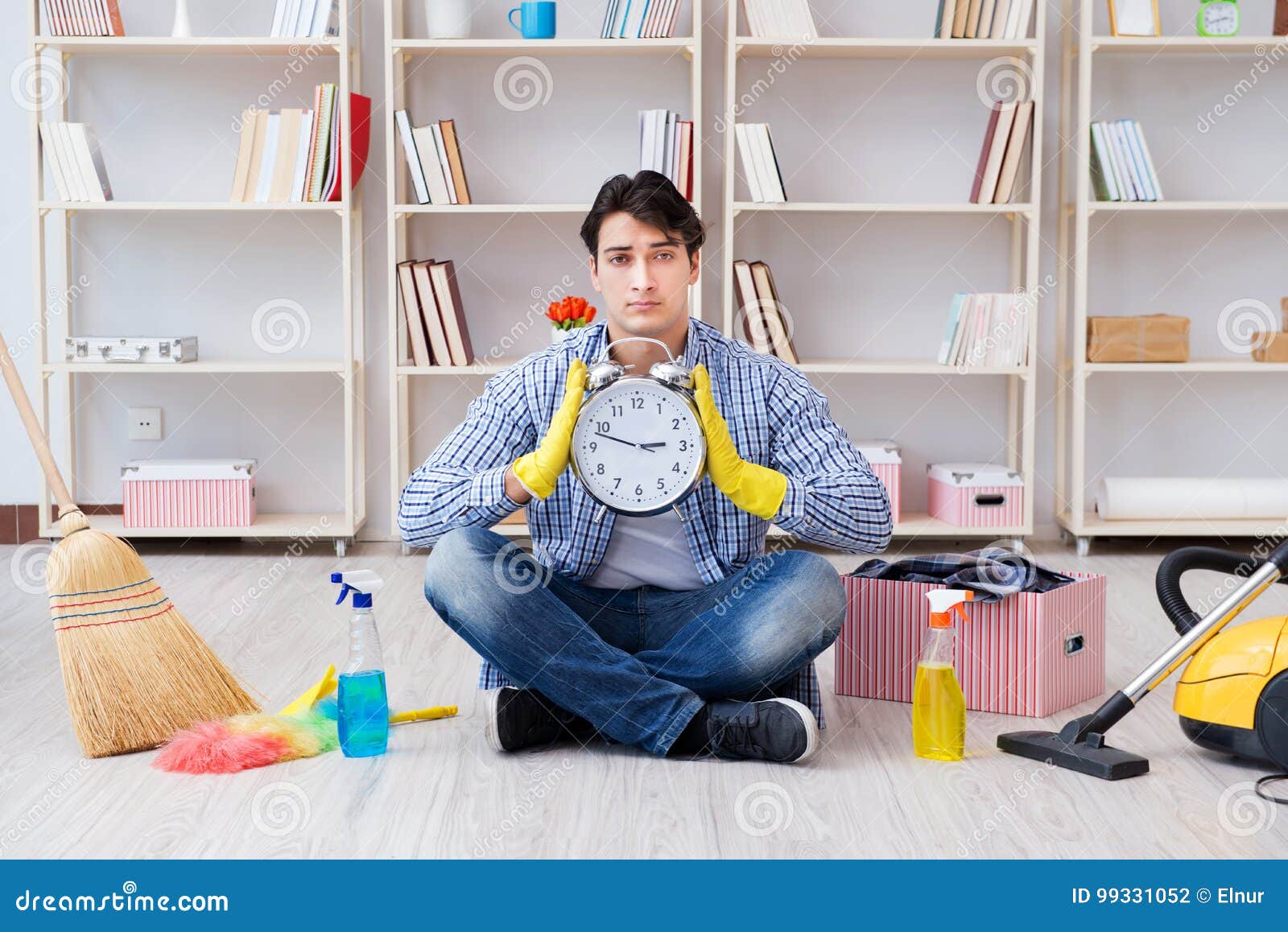 The Man Doing Cleaning at Home Stock Photo - Image of hurry, housewife ...
