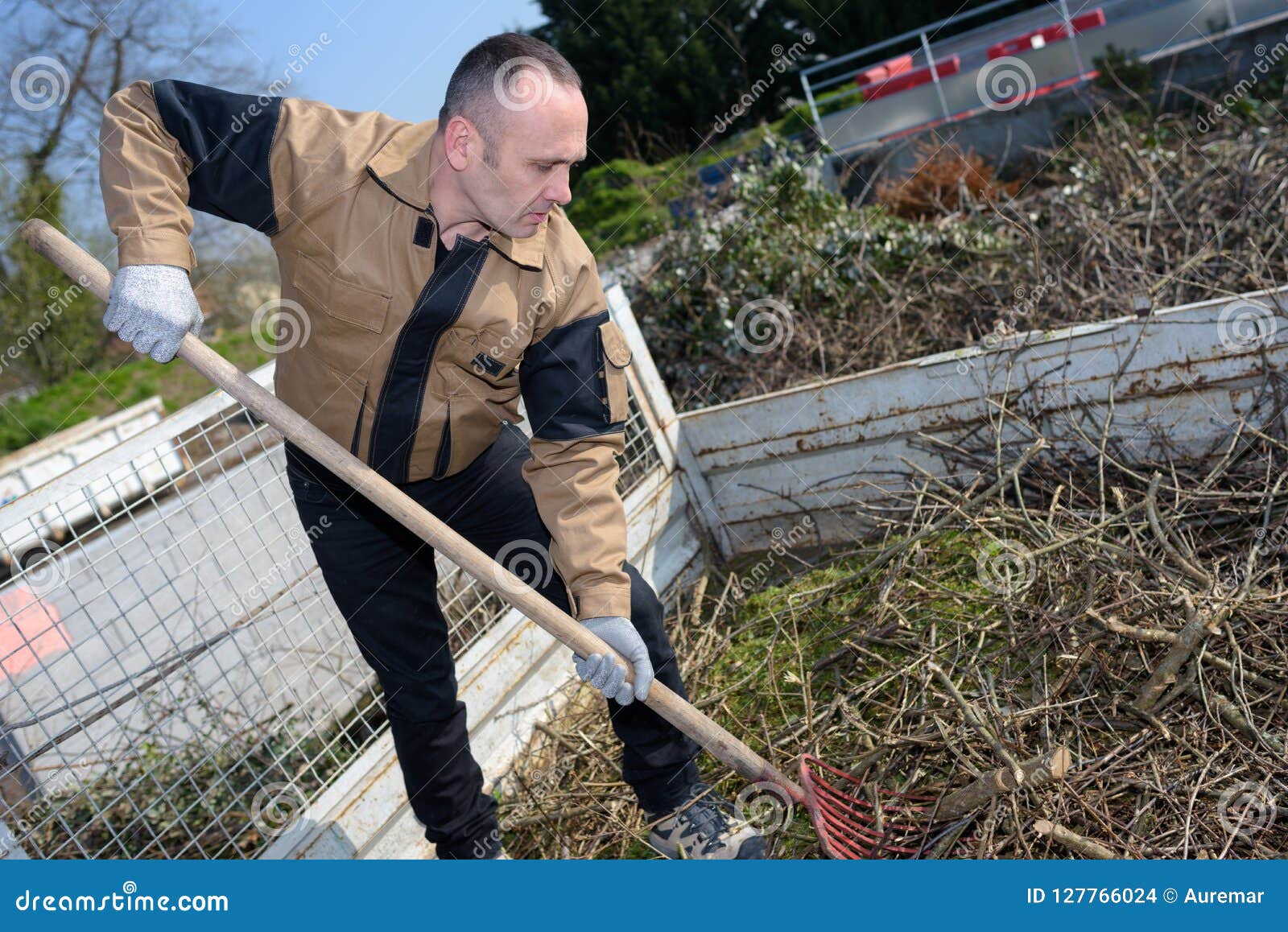 Man doing the compost stock photo. Image of fruit, dump - 127766024