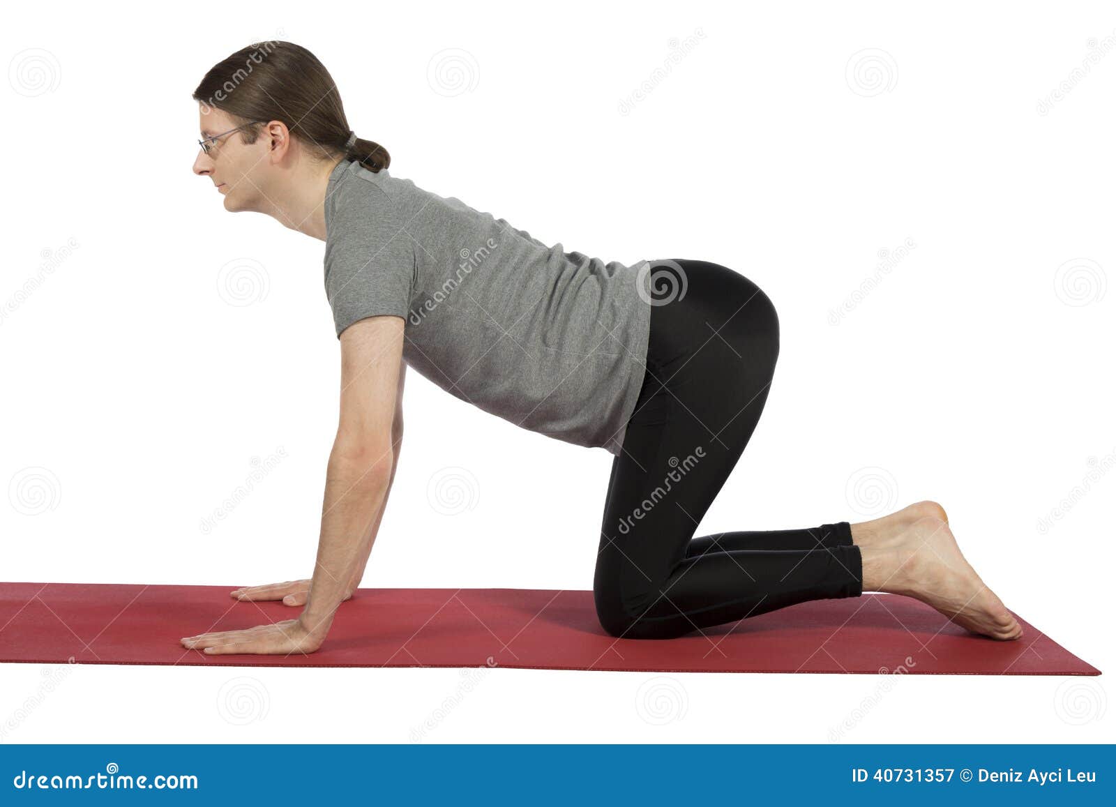 Man doing cow pose stock image. Image of lifestyle, activity - 40731357