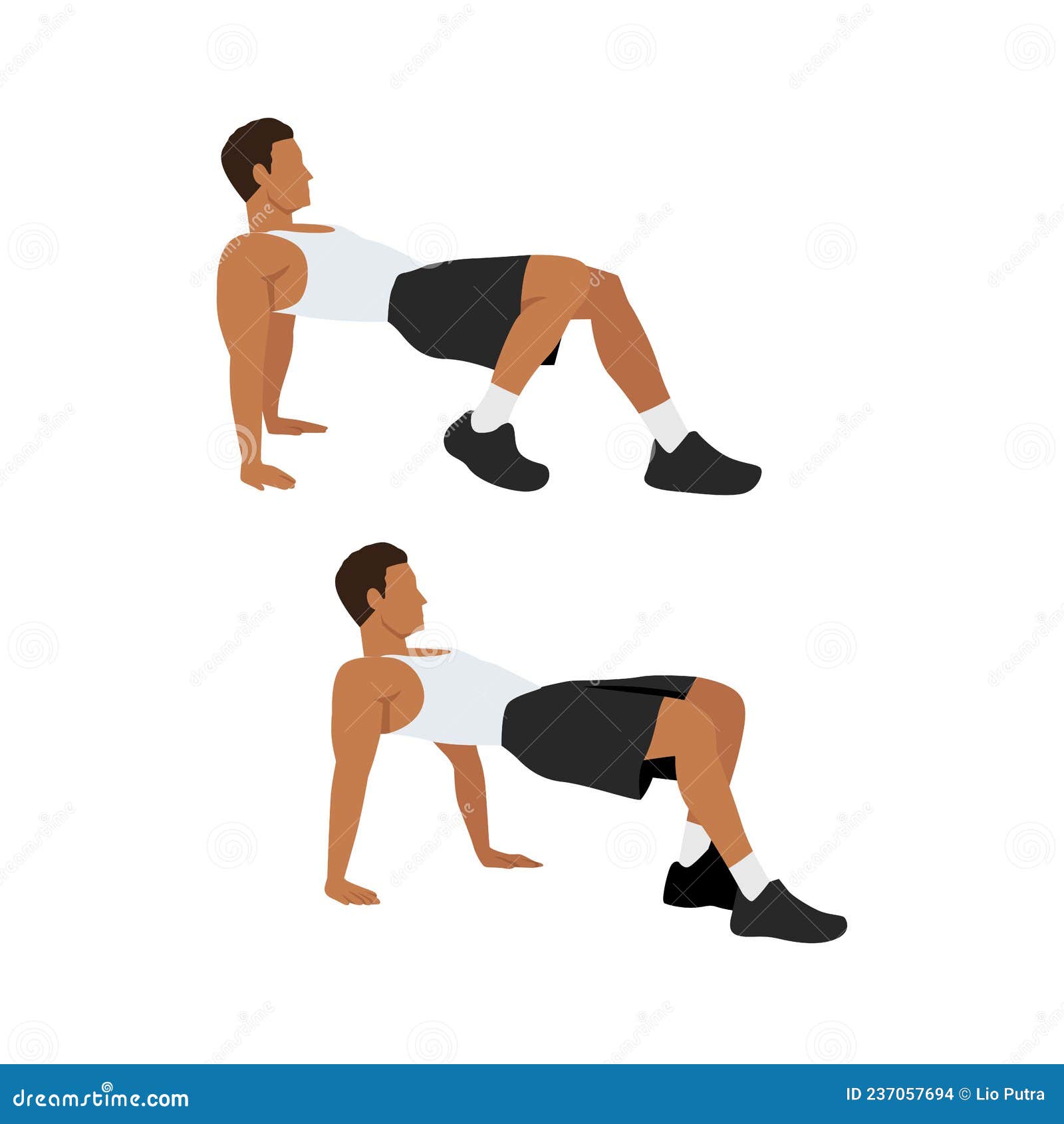 Crab Walks. Squat. Sport Exersice. Silhouettes Of Woman Doing Exercise ...