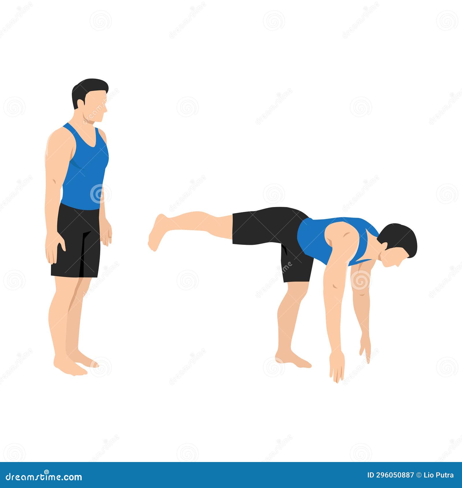 Man Doing Dipping Bird Exercise Stock Vector - Illustration of ...