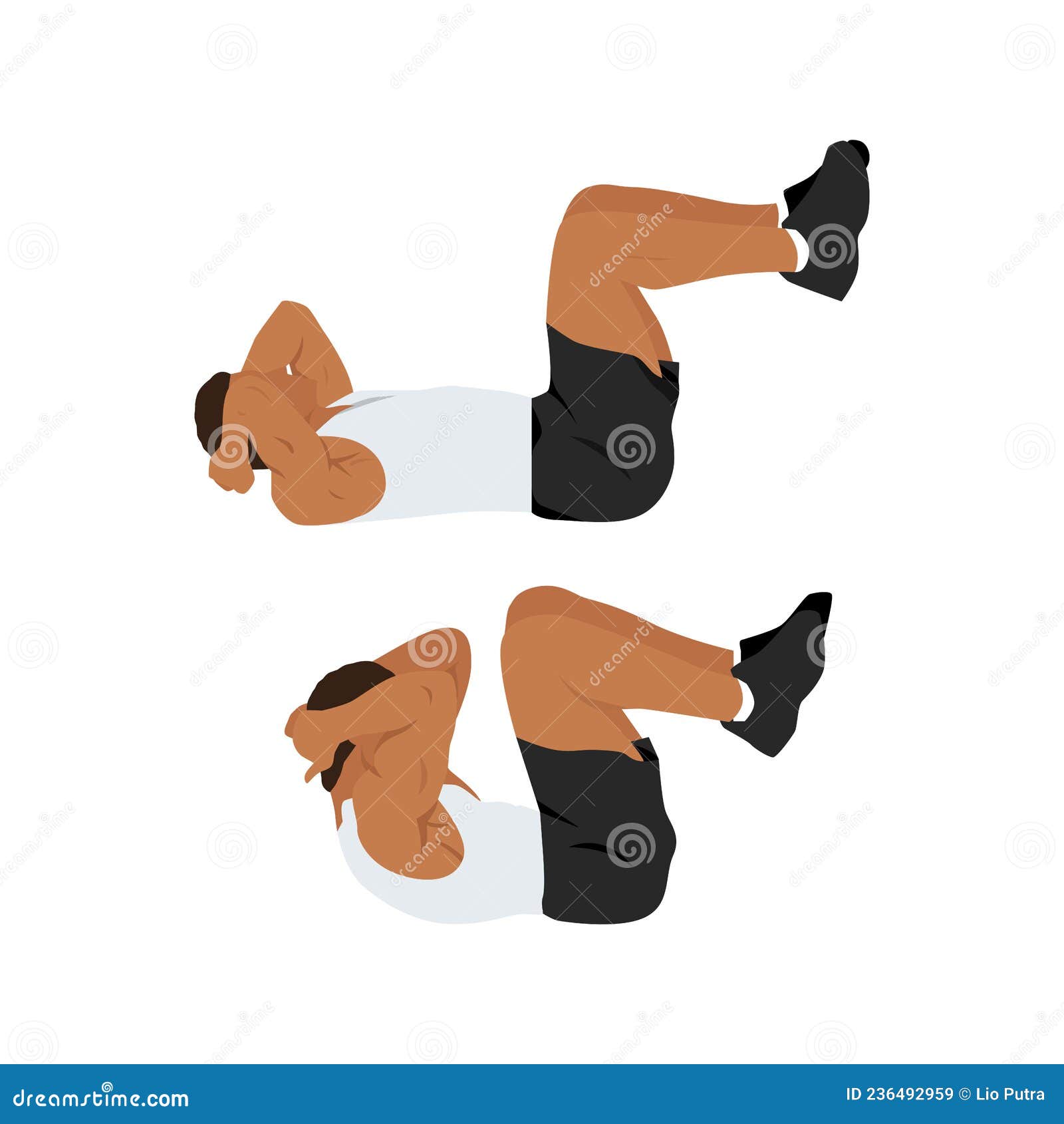 Double Crunches. Double Crunch. Sport Exersice. Silhouettes Of Woman ...