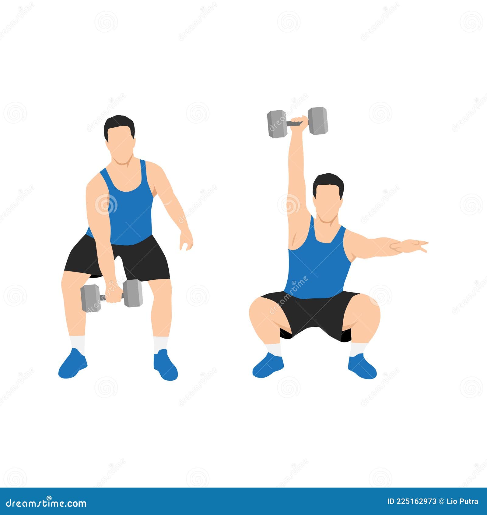 Squat With Dumbbells Cartoon