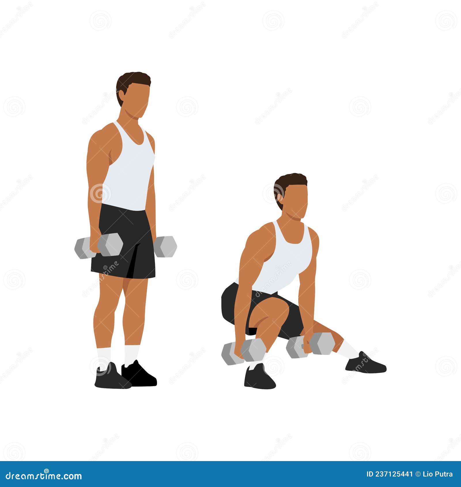 Man Doing Dumbbell Side Lunges. Lateral Lunges Stock Vector ... Man Doing Dumbbell Side Lunges. Lateral Lunges Stock Vector ...