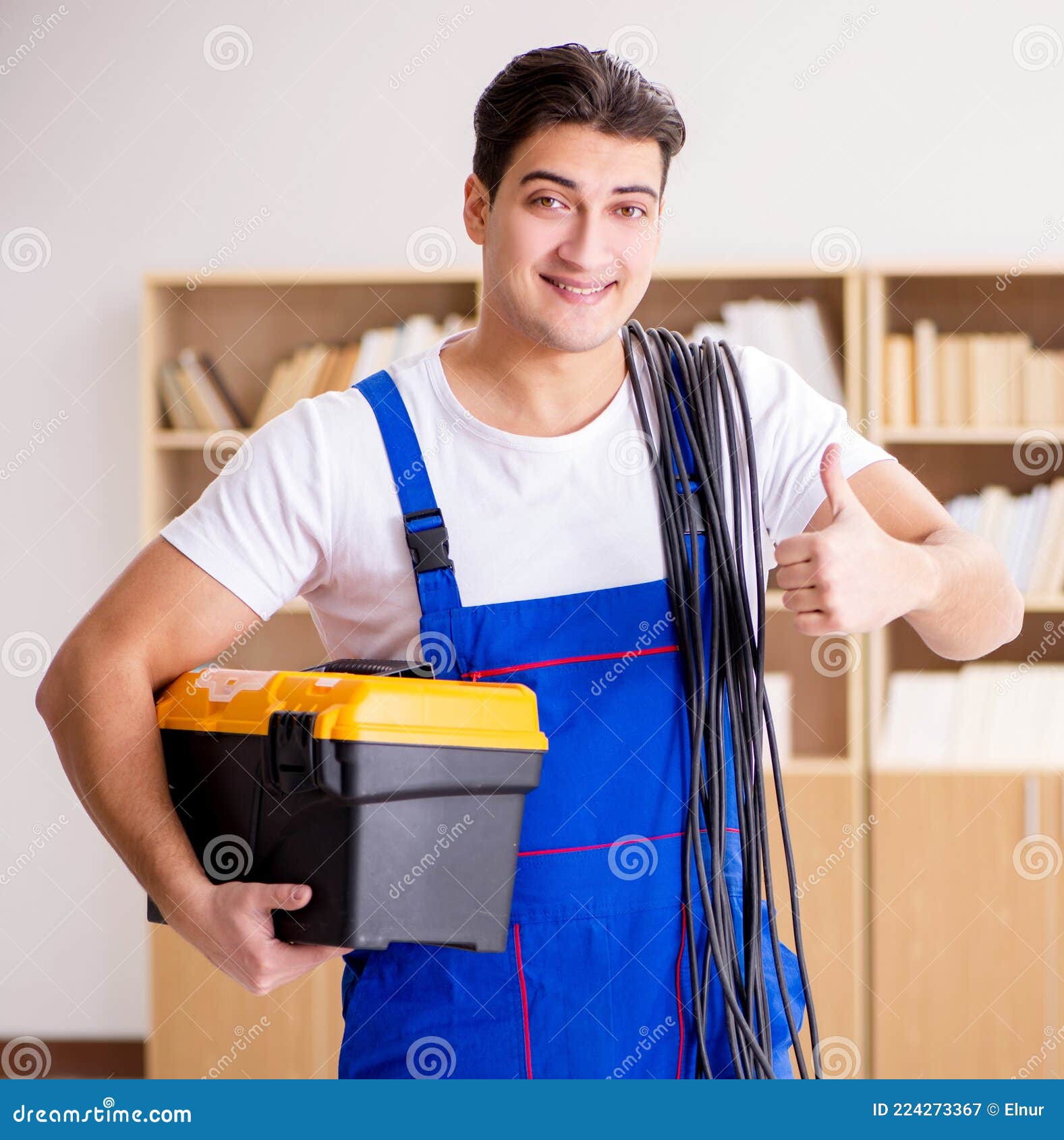 Man Doing Electrical Repairs at Home Stock Image - Image of laborer ...