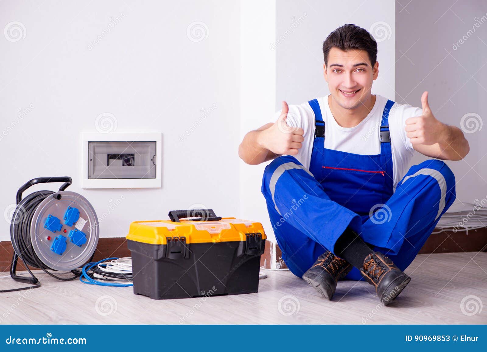 The Man Doing Electrical Repairs at Home Stock Image - Image of ...