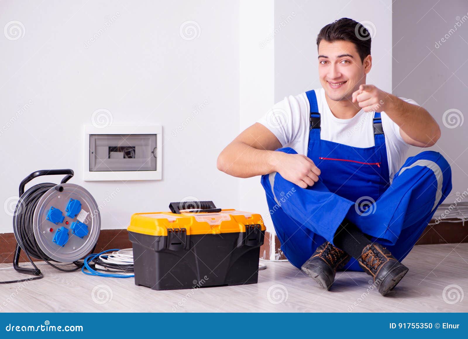 The Man Doing Electrical Repairs at Home Stock Photo - Image of ...