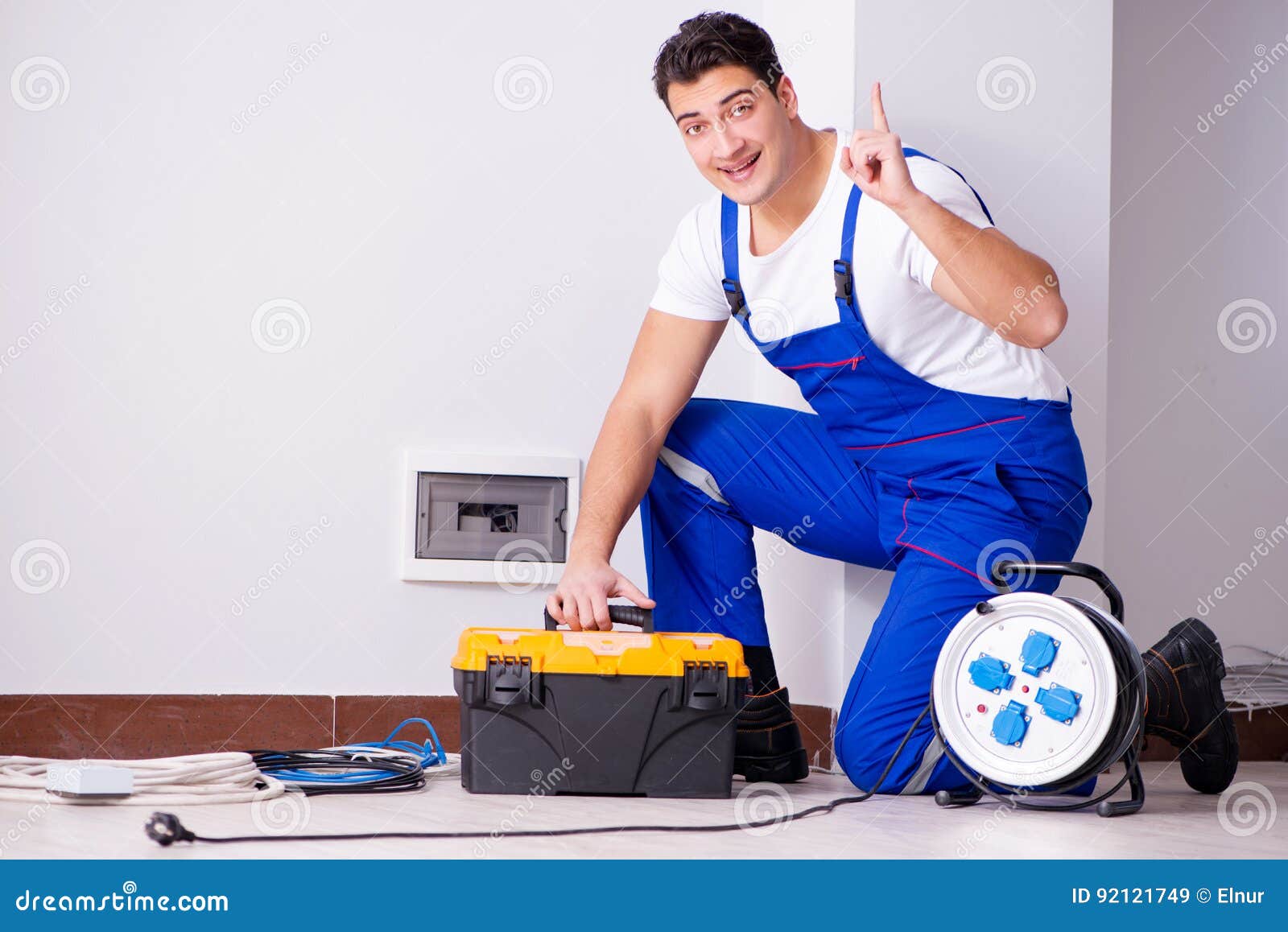 The Man Doing Electrical Repairs at Home Stock Image - Image of ...