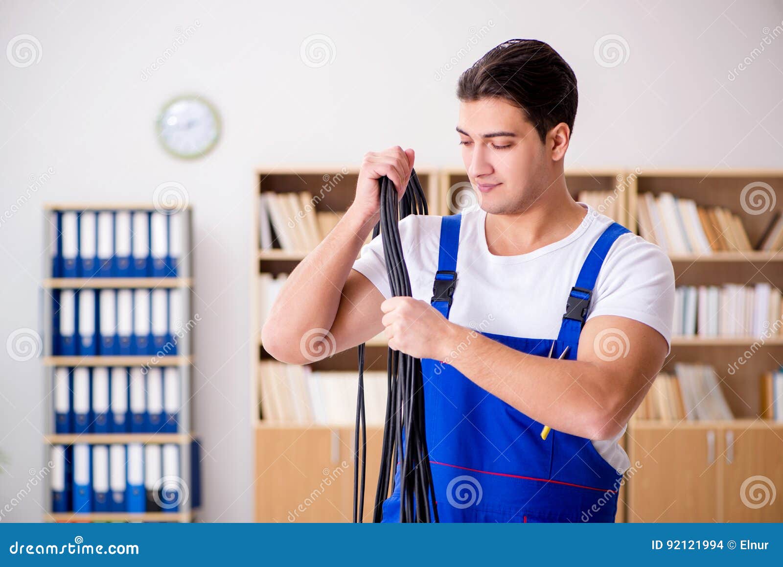 The Man Doing Electrical Repairs at Home Stock Photo - Image of laborer ...