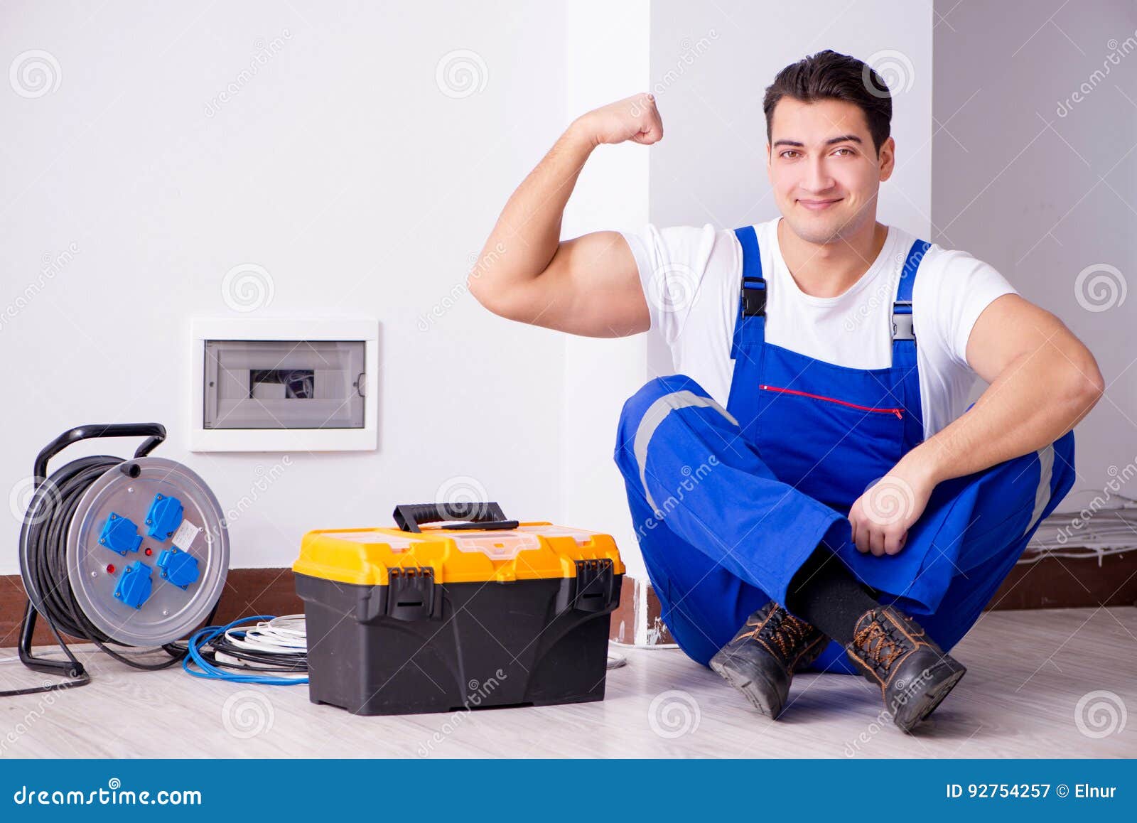 The Man Doing Electrical Repairs at Home Stock Image - Image of ...