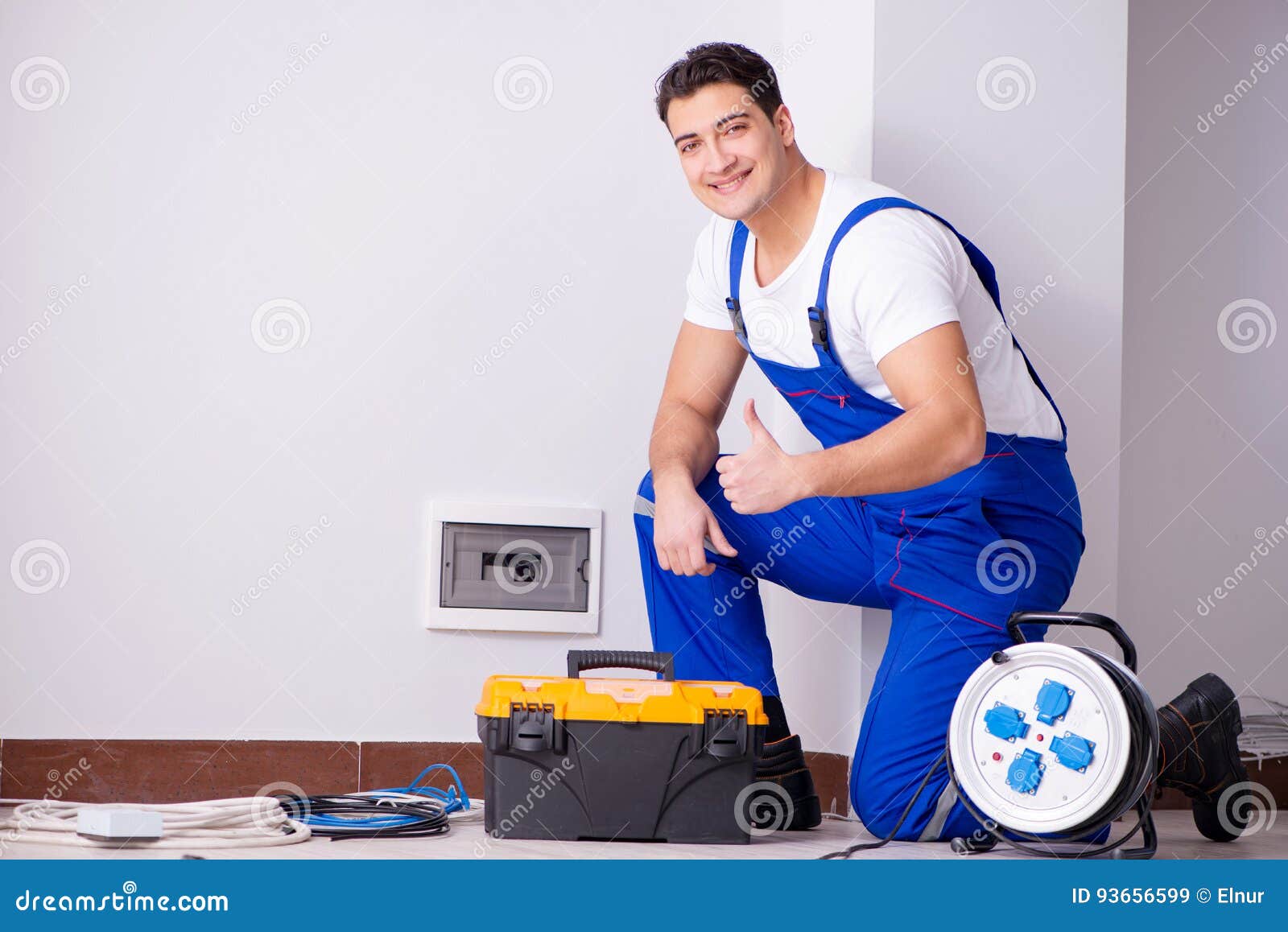 The Man Doing Electrical Repairs at Home Stock Image - Image of ...