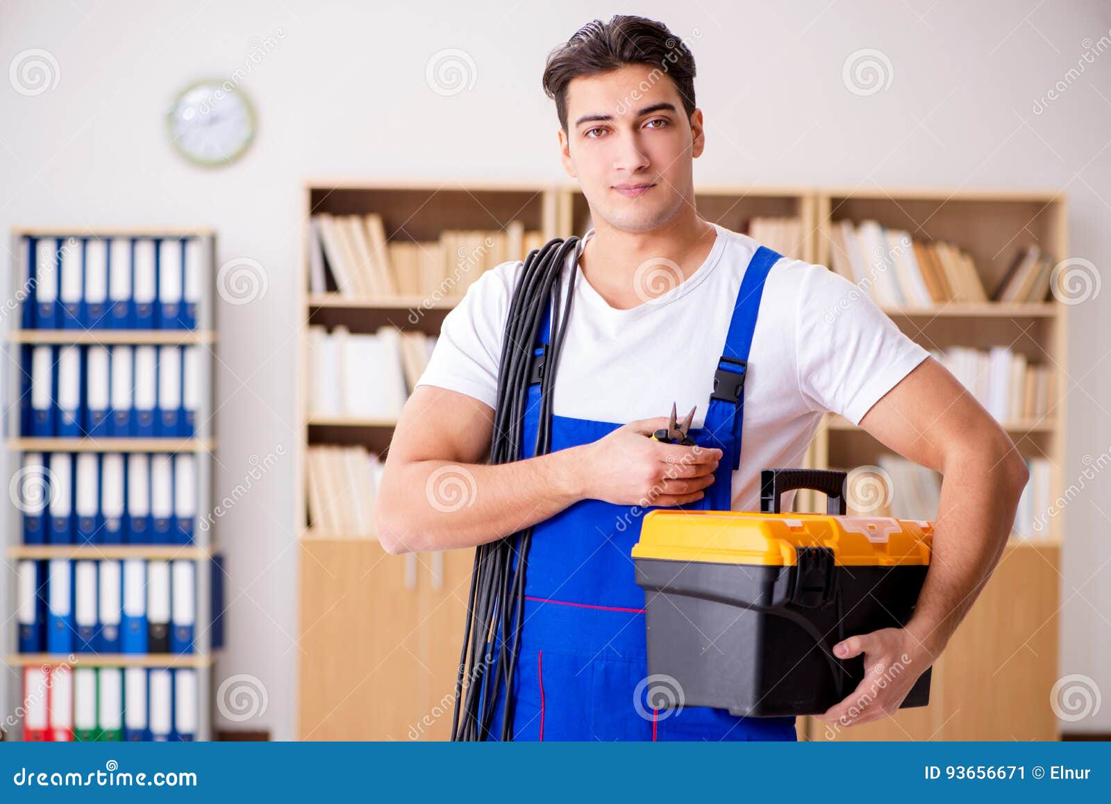 The Man Doing Electrical Repairs at Home Stock Image - Image of cutter ...