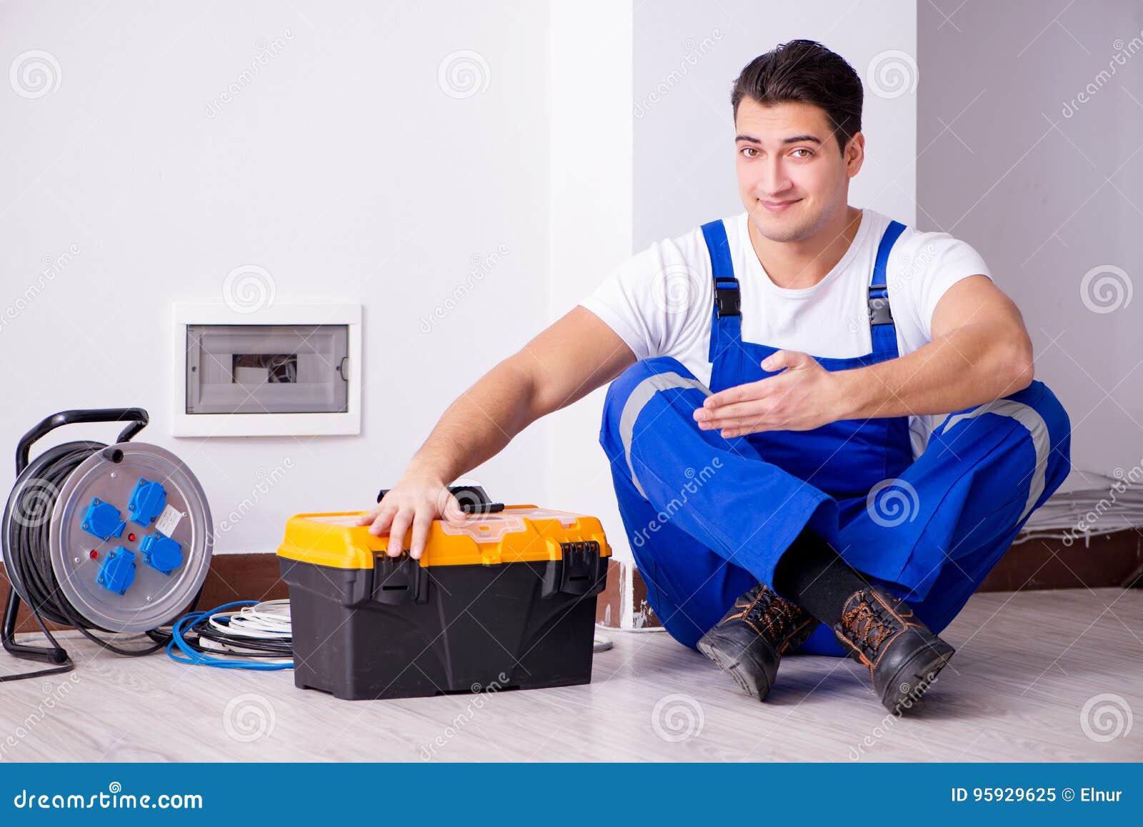 The Man Doing Electrical Repairs at Home Stock Image - Image of current ...