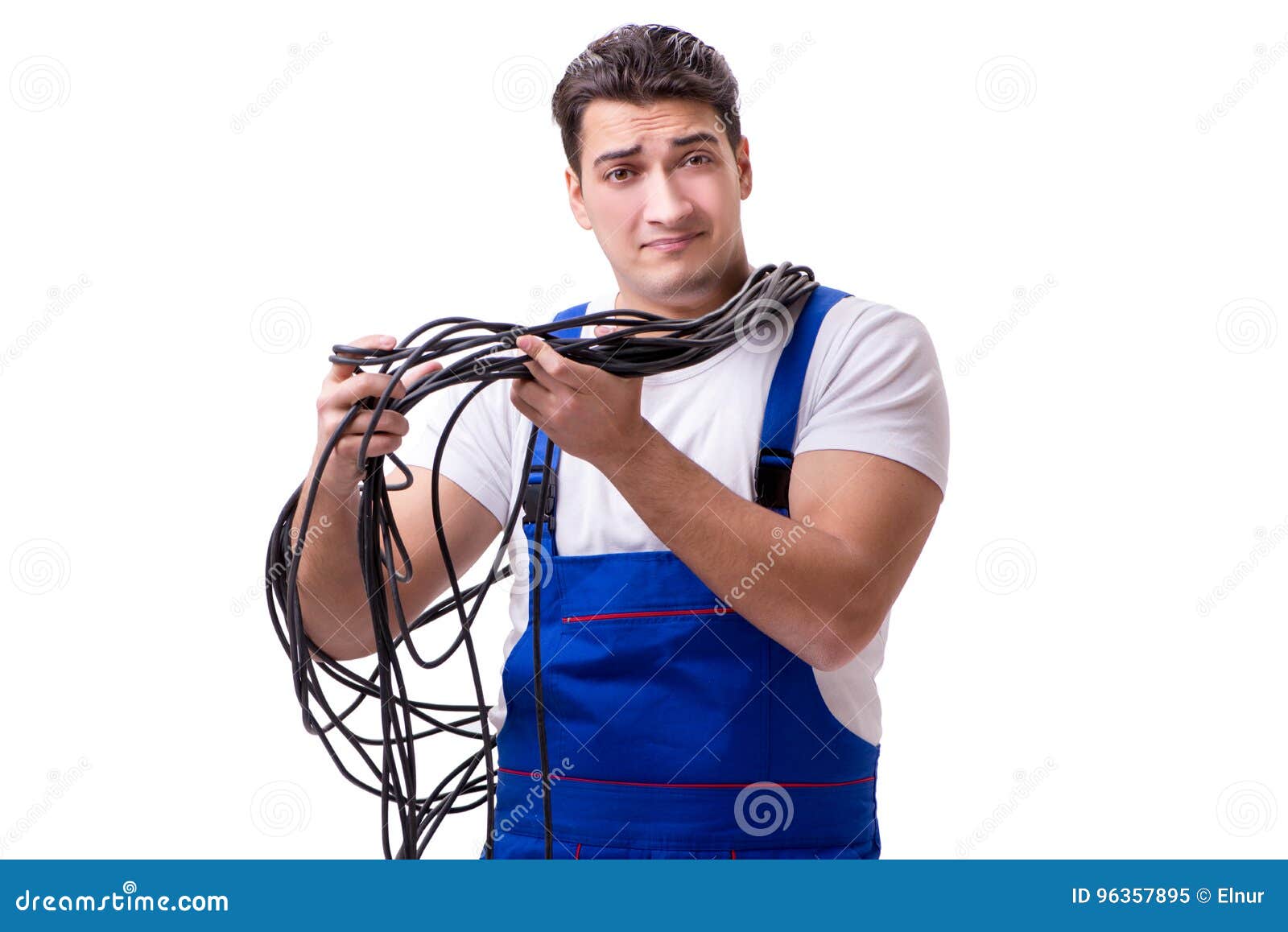 The Man Doing Electrical Repairs Stock Image - Image of electric ...