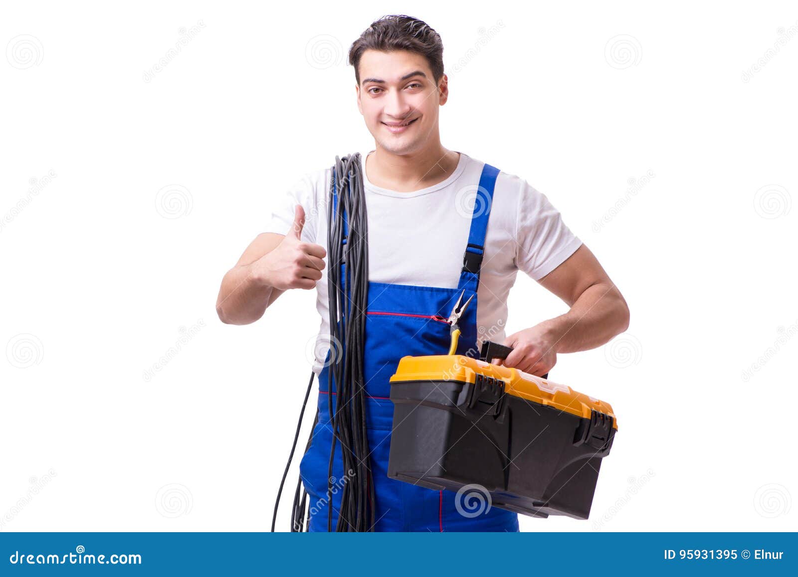 The Man Doing Electrical Repairs Stock Image - Image of installing ...
