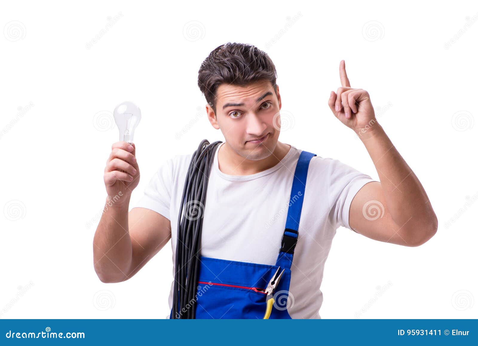The Man Doing Electrical Repairs Stock Image - Image of bulb ...