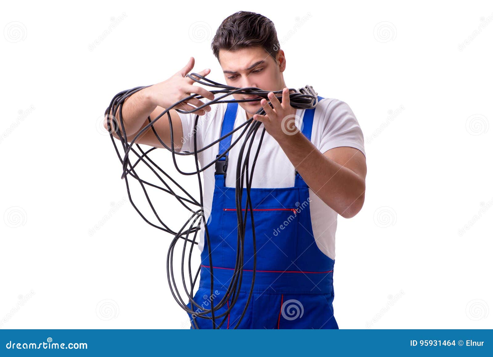 The Man Doing Electrical Repairs Stock Photo - Image of installation ...