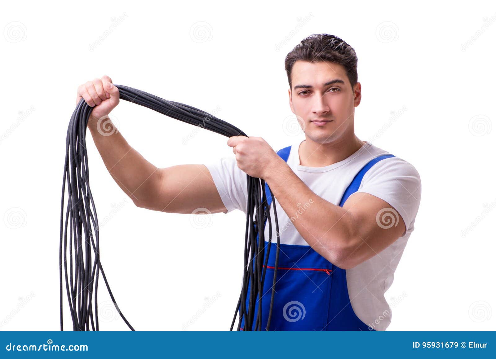 The Man Doing Electrical Repairs Stock Image - Image of construction ...