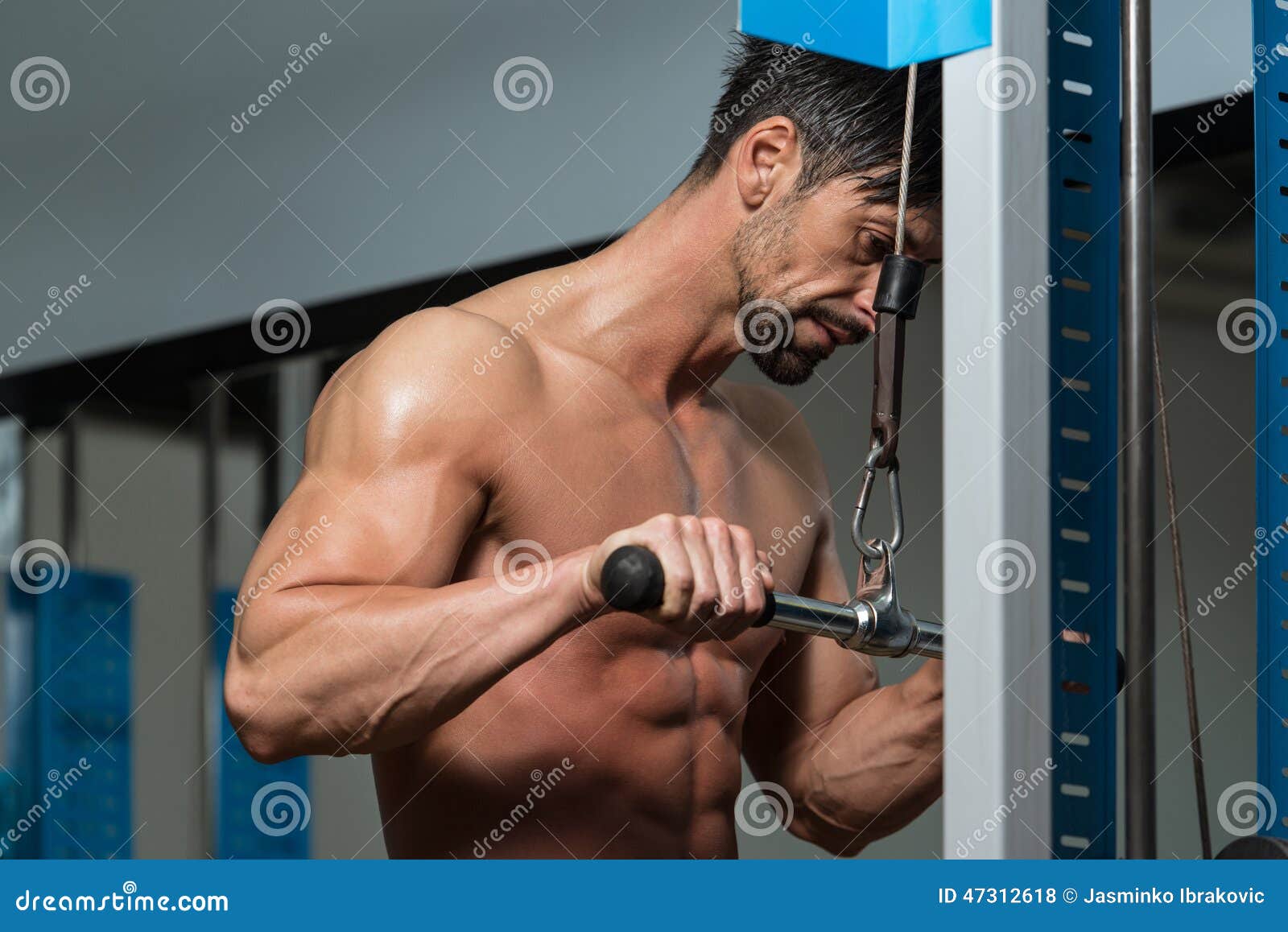 Man Doing Exercise for Triceps Stock Photo - Image of fitness, human ...