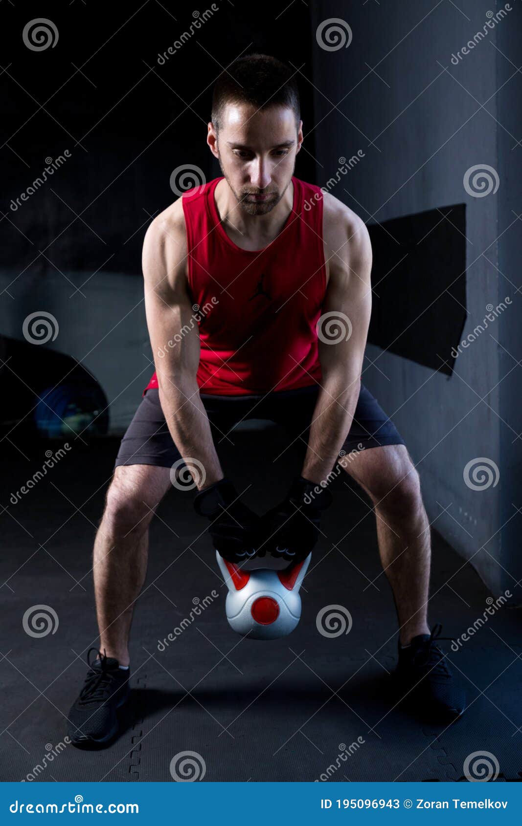 Man Doing Exercises in the Gum Stock Image - Image of lifting, model ...