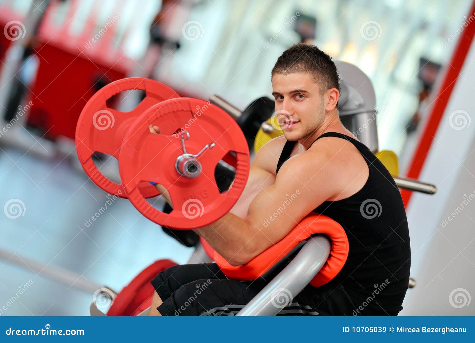 Man Doing Exercises in the Gym Stock Image - Image of instructor ...