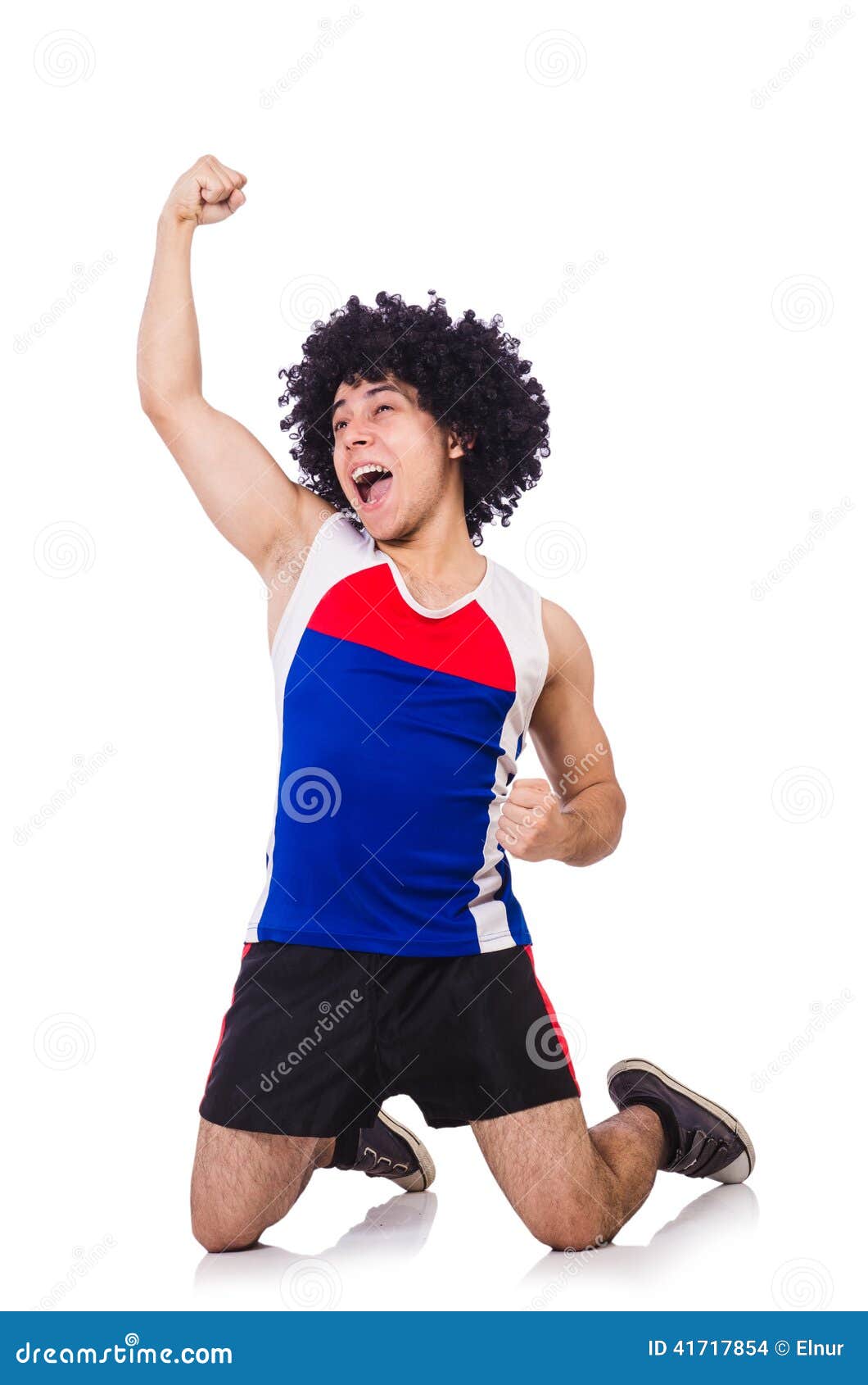 Man Doing Exercises Isolated Stock Photo - Image of funny, meditation ...