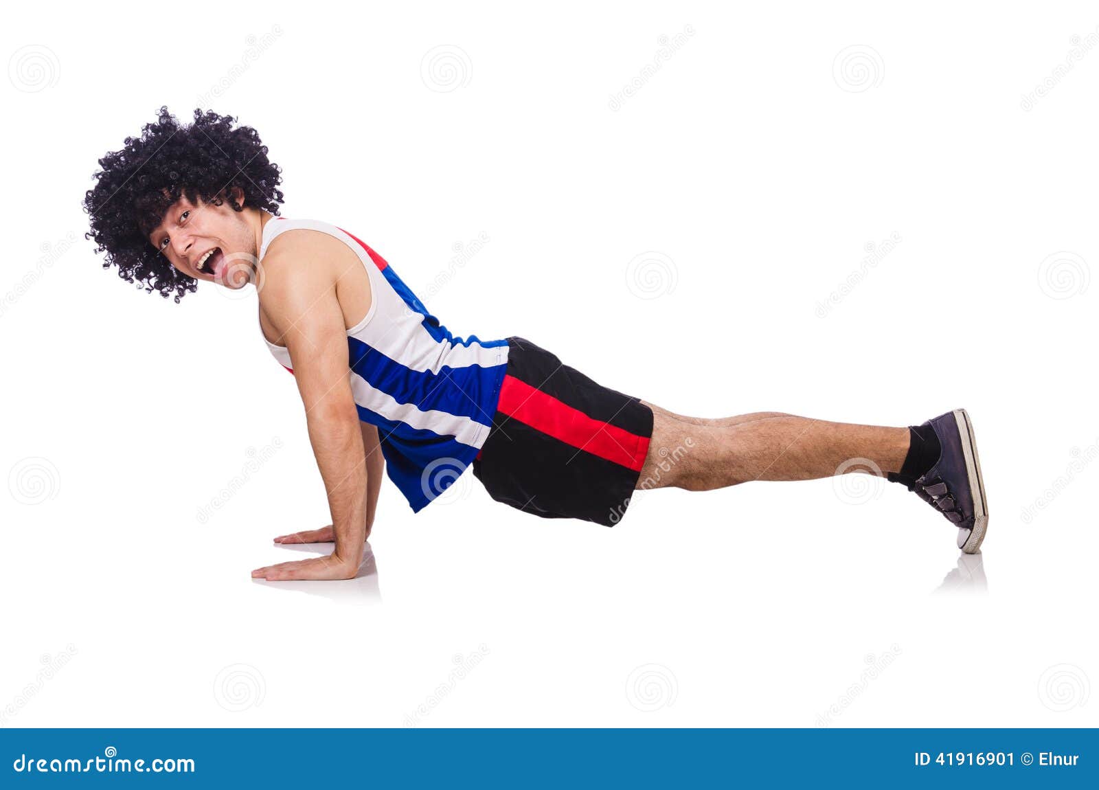 Man Doing Exercises Isolated Stock Image - Image of afrocut, exercises ...