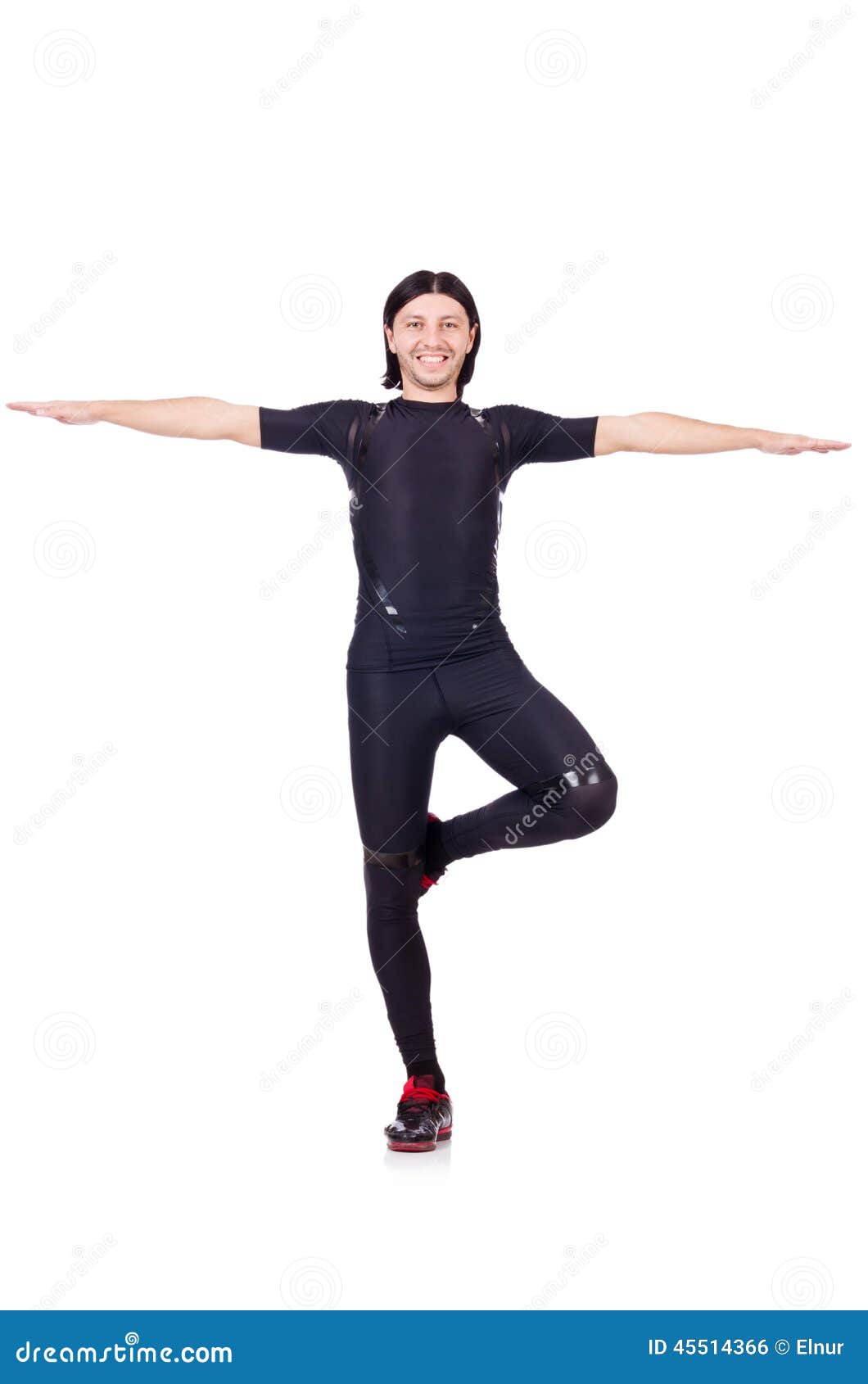 Man Doing Exercises Isolated Stock Photo - Image of active, exercising ...