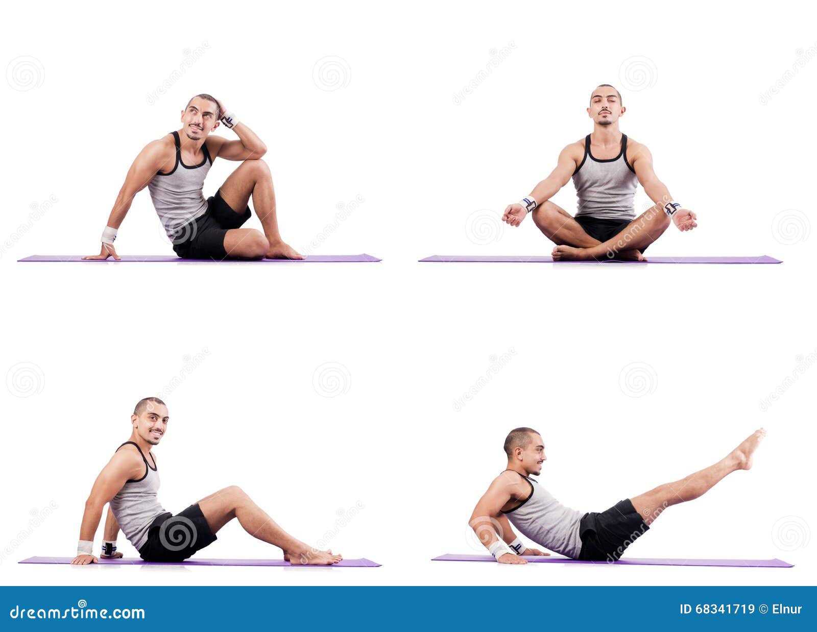 The Man Doing Exercises on White Stock Image - Image of smile, macho ...
