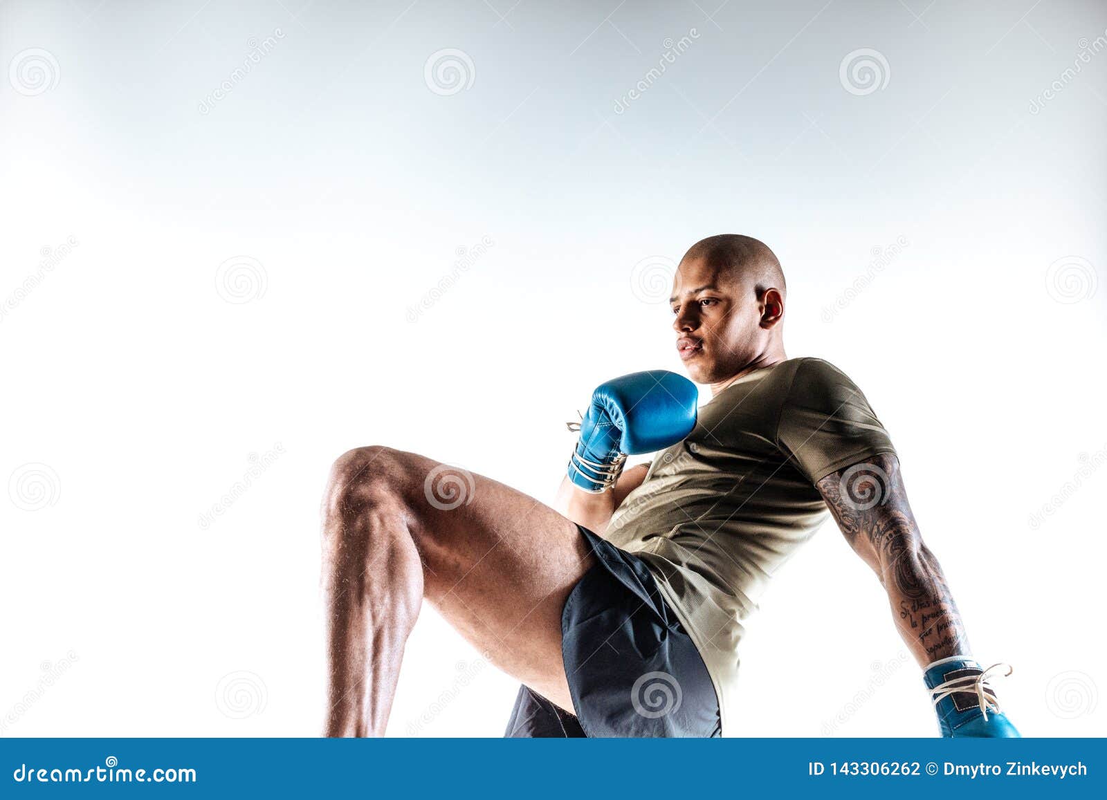 Man Doing Fighting Movements with Arms and Legs Stock Photo - Image of ...