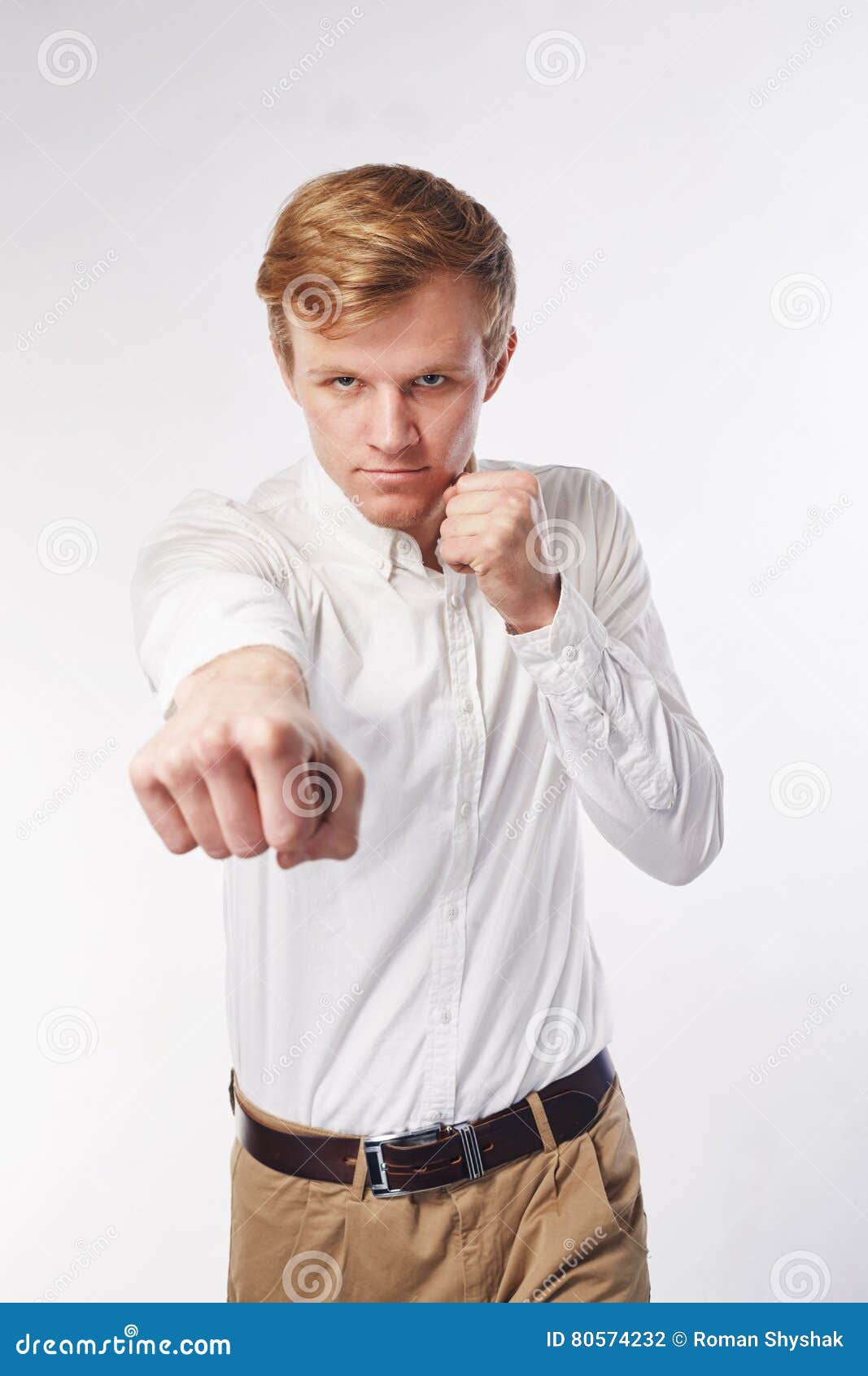 Man doing fighting stance stock photo. Image of adult - 80574232