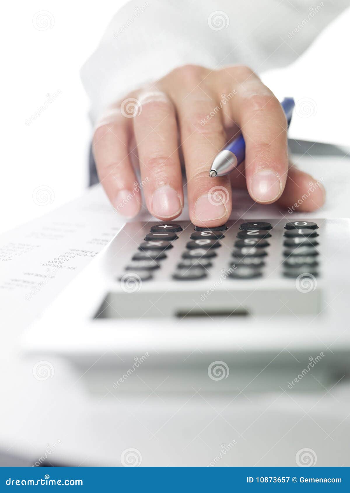 Man Doing Financial Calculations Stock Image - Image of copy, macro ...