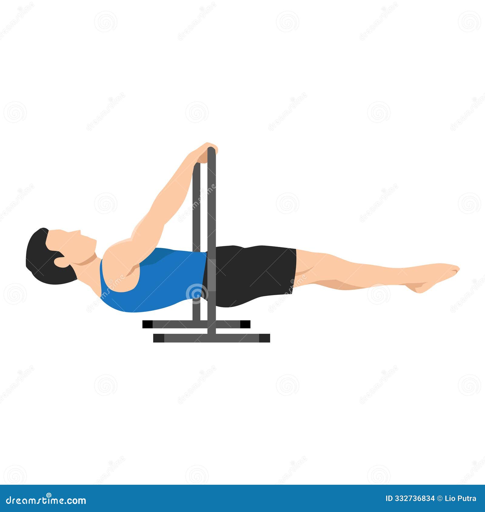 Man Doing Front Lever on a Bar Calisthenics Exercise Stock Vector ...