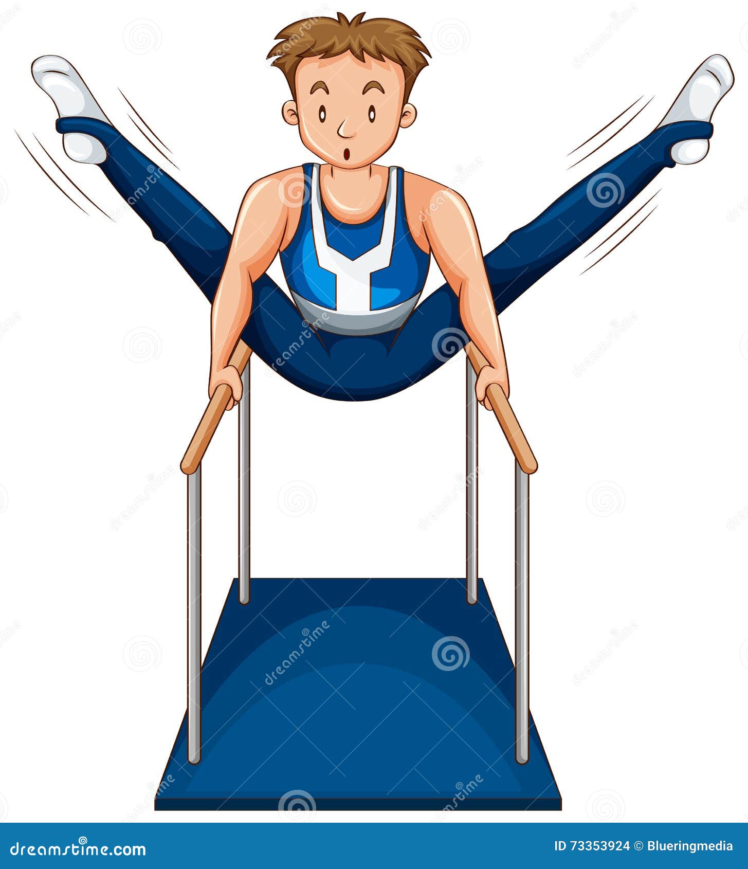Man Doing Gymnastics on Parellel Bars Stock Vector - Illustration of ...